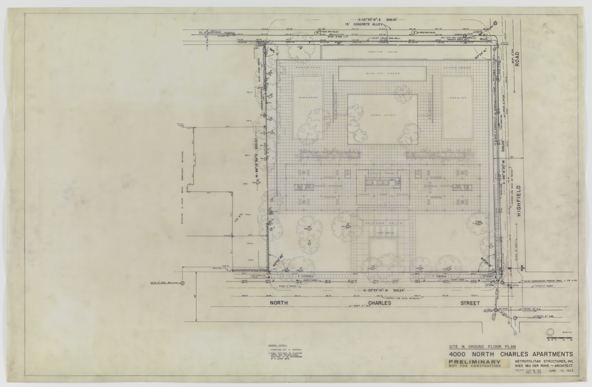 Ludwig Mies van der Rohe. Highfield House Apartments, Baltimore, MD ...