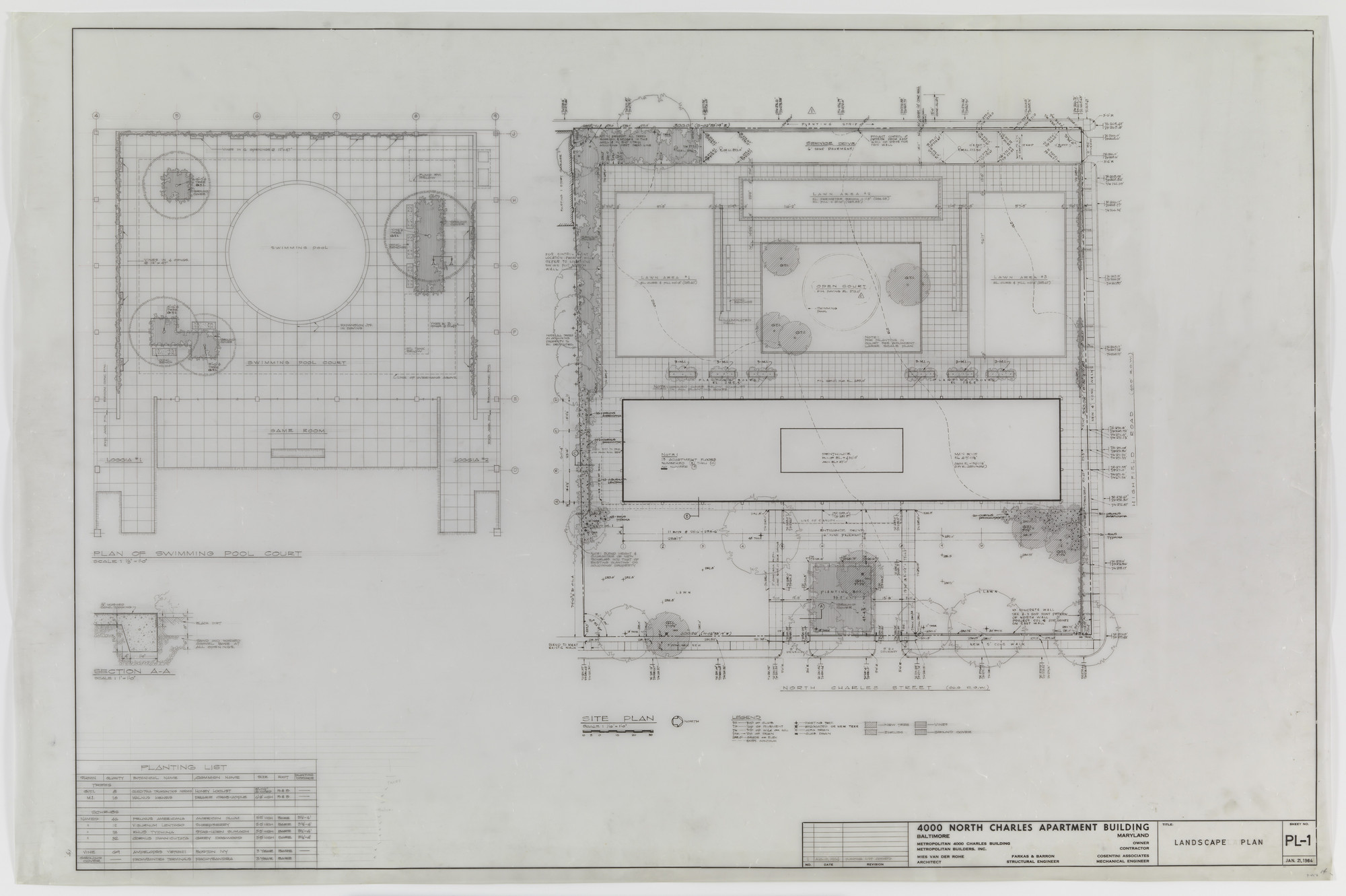 Ludwig Mies van der Rohe. Highfield House Apartments, Baltimore, MD ...