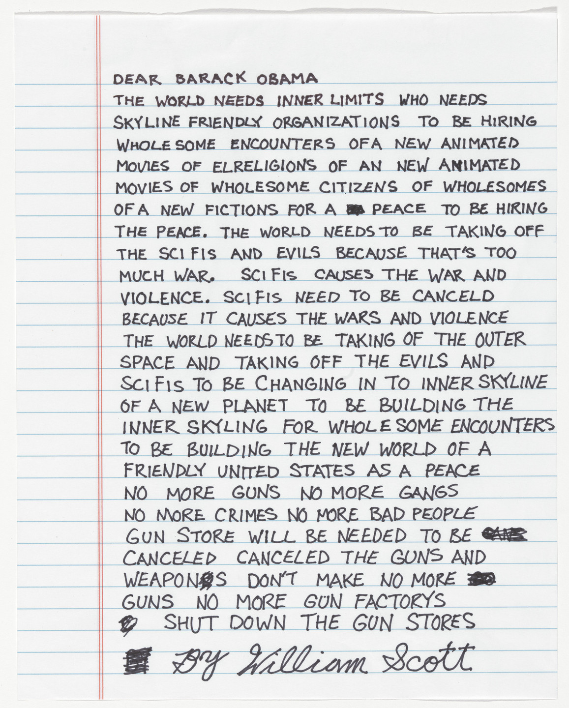 William Scott. Dear Barack Obama. c. 2009 | MoMA