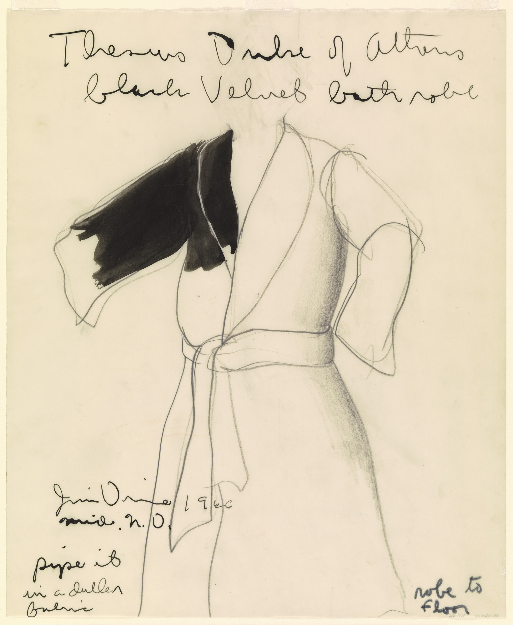 Jim Dine. Theseus, Duke of Athens. Costume design for the play A ...