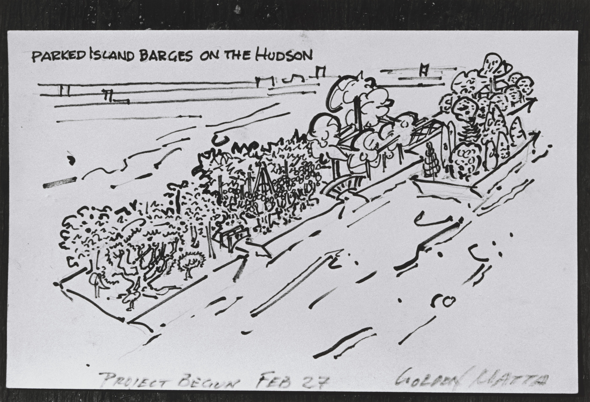 Gordon Matta-Clark, Harry Shunk, János Kender. Parked Island Barges on ...