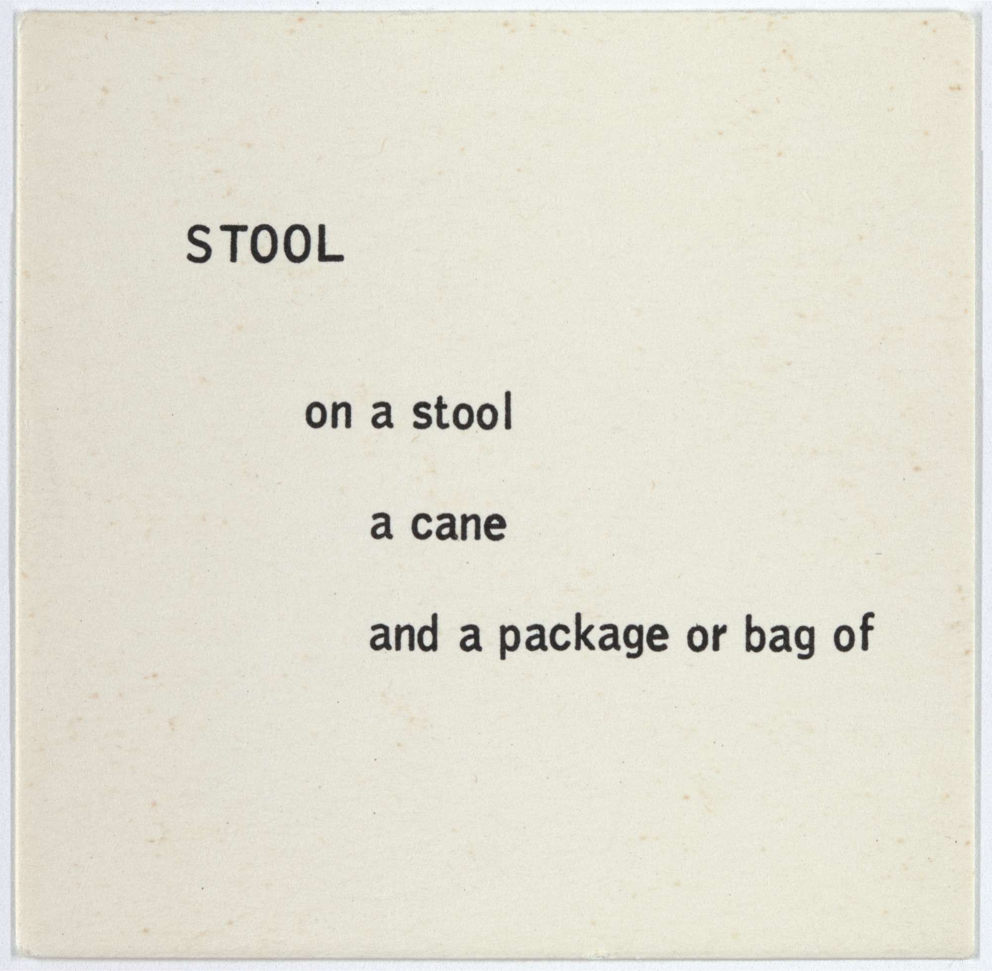 George Brecht. Stool from Water Yam. 1963 | MoMA