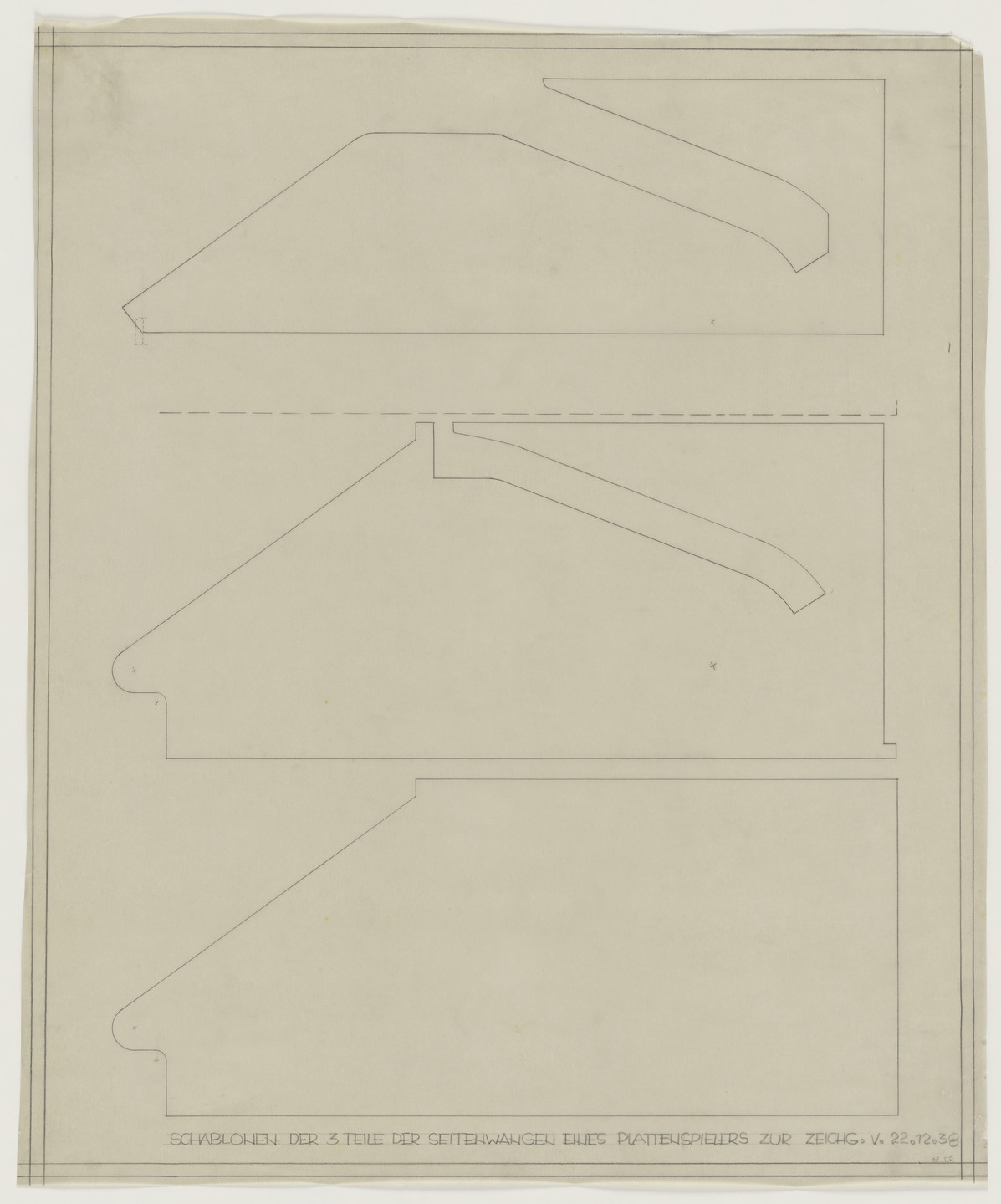Lilly Reich. Design for Telefunken Record Player, Templates of the ...