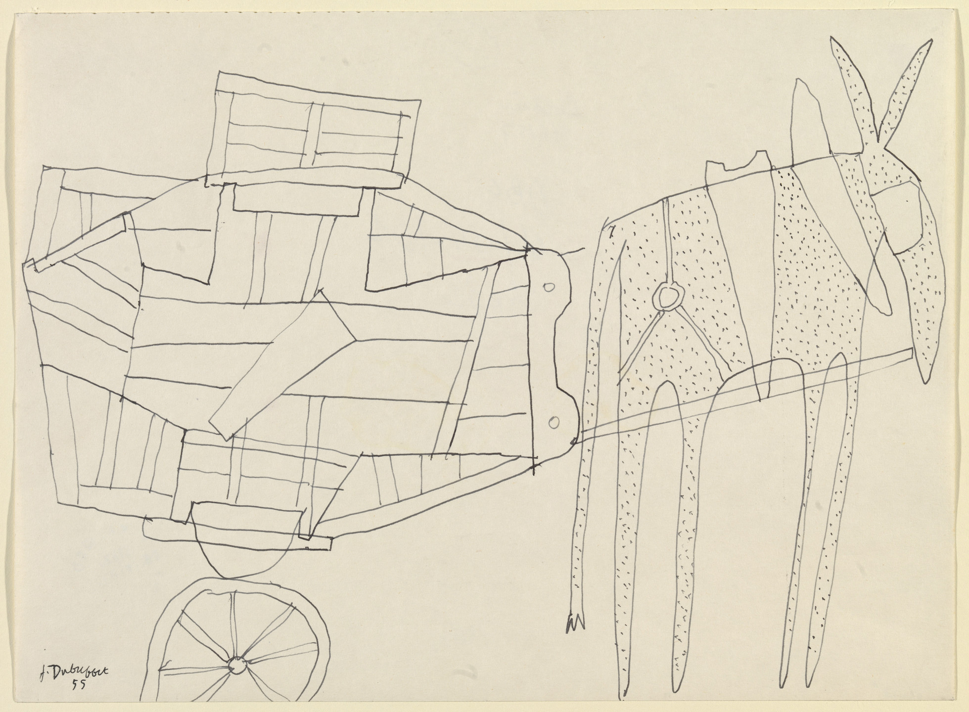 Jean Dubuffet. Donkey and Cart. 1955 | MoMA