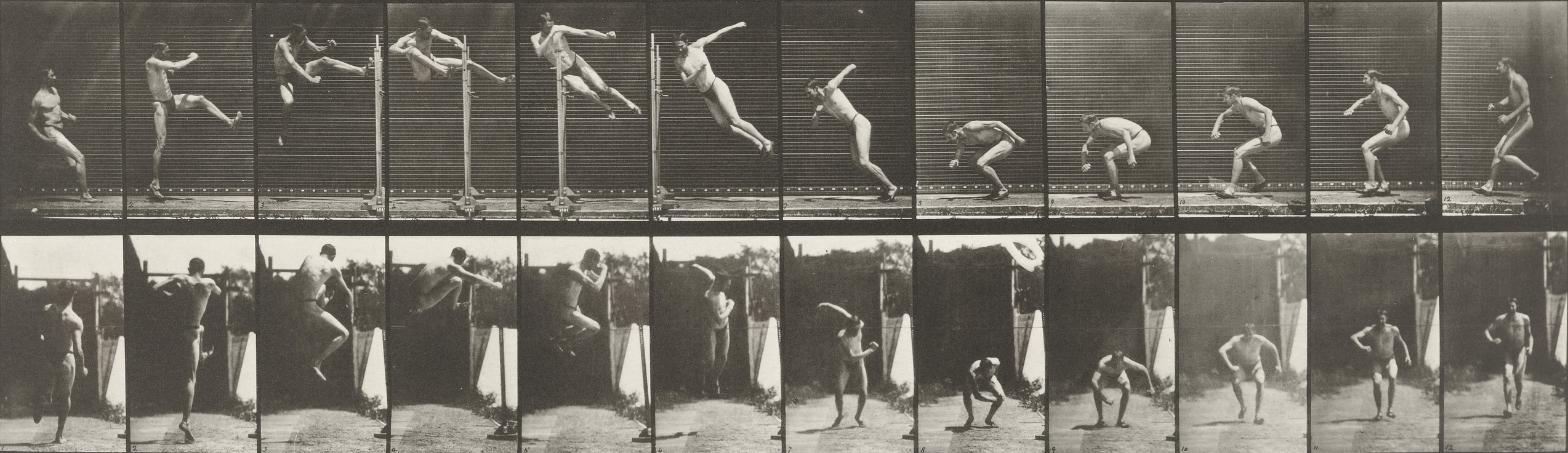 Eadweard J. Muybridge. Man Jumping, Running Twist High Jump: Plate 158 ...