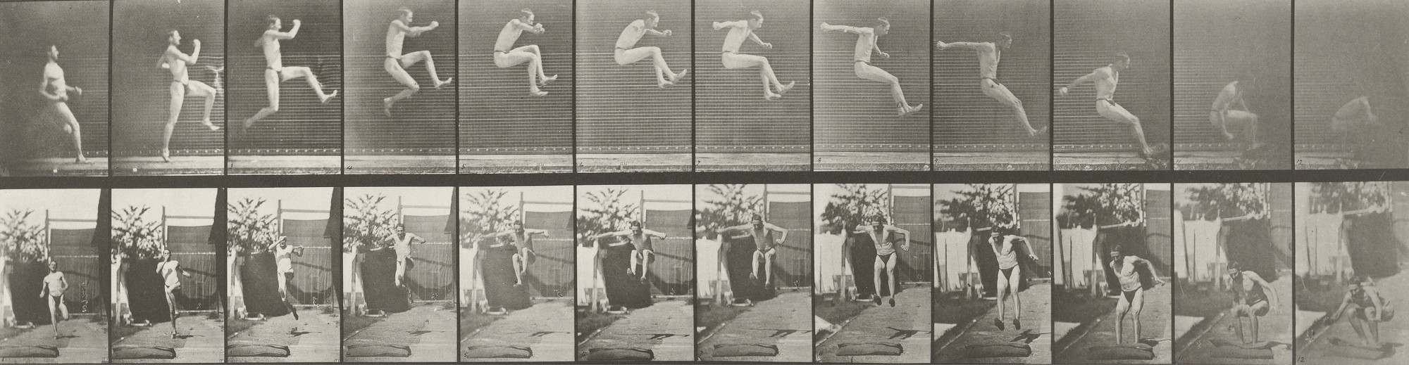 Eadweard J. Muybridge. Man Jumping, Running Broad Jump: Plate 159 from ...