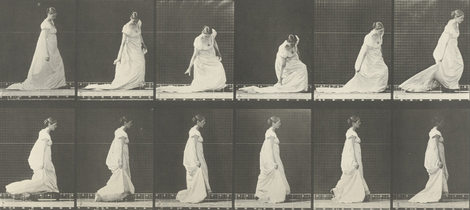 Eadweard J. Muybridge. Woman Stooping and Lifting Train: Plate 207 from ...