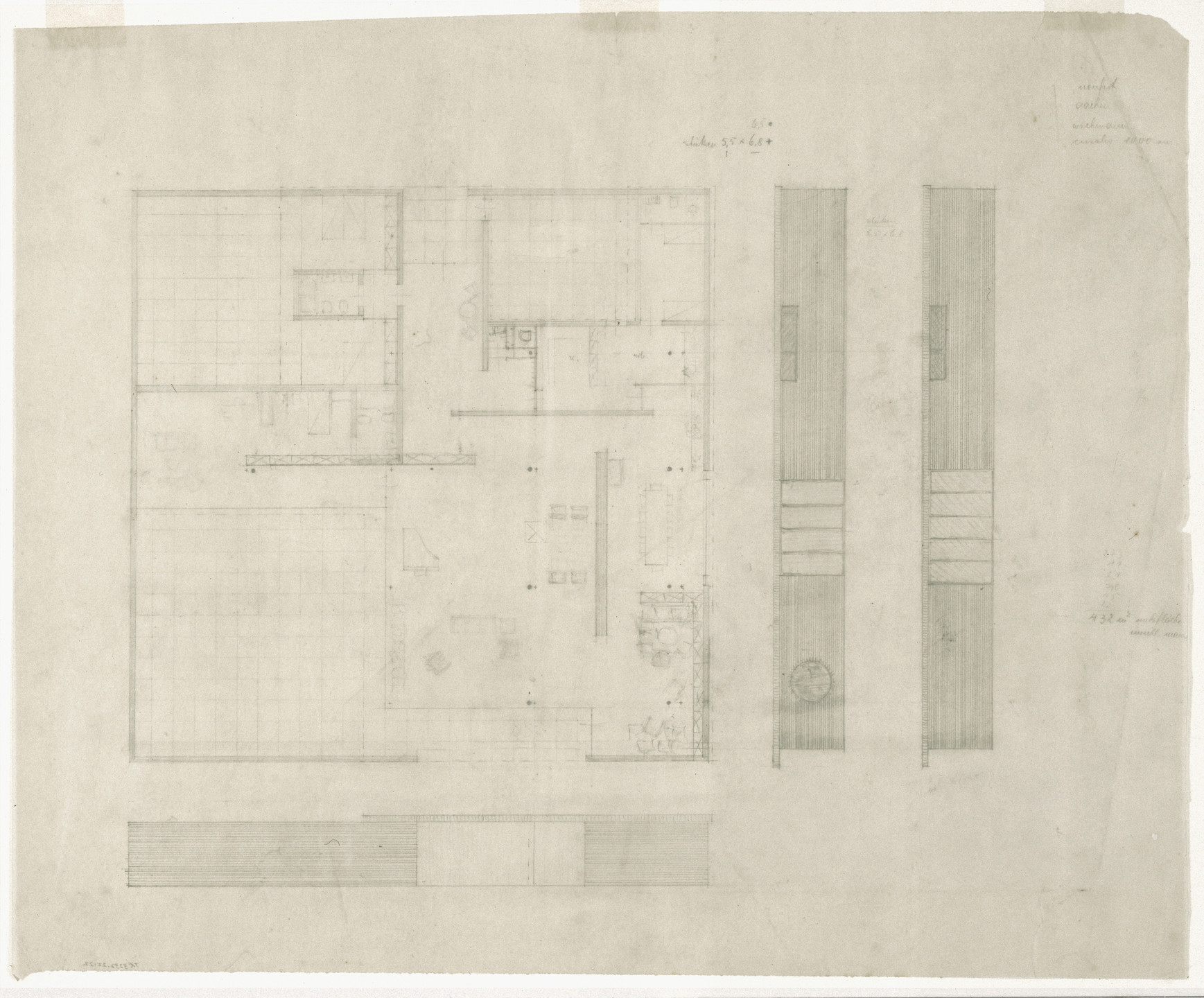 Ludwig Mies van der Rohe. Hubbe House Project, Magdeburg, Germany (Plan ...