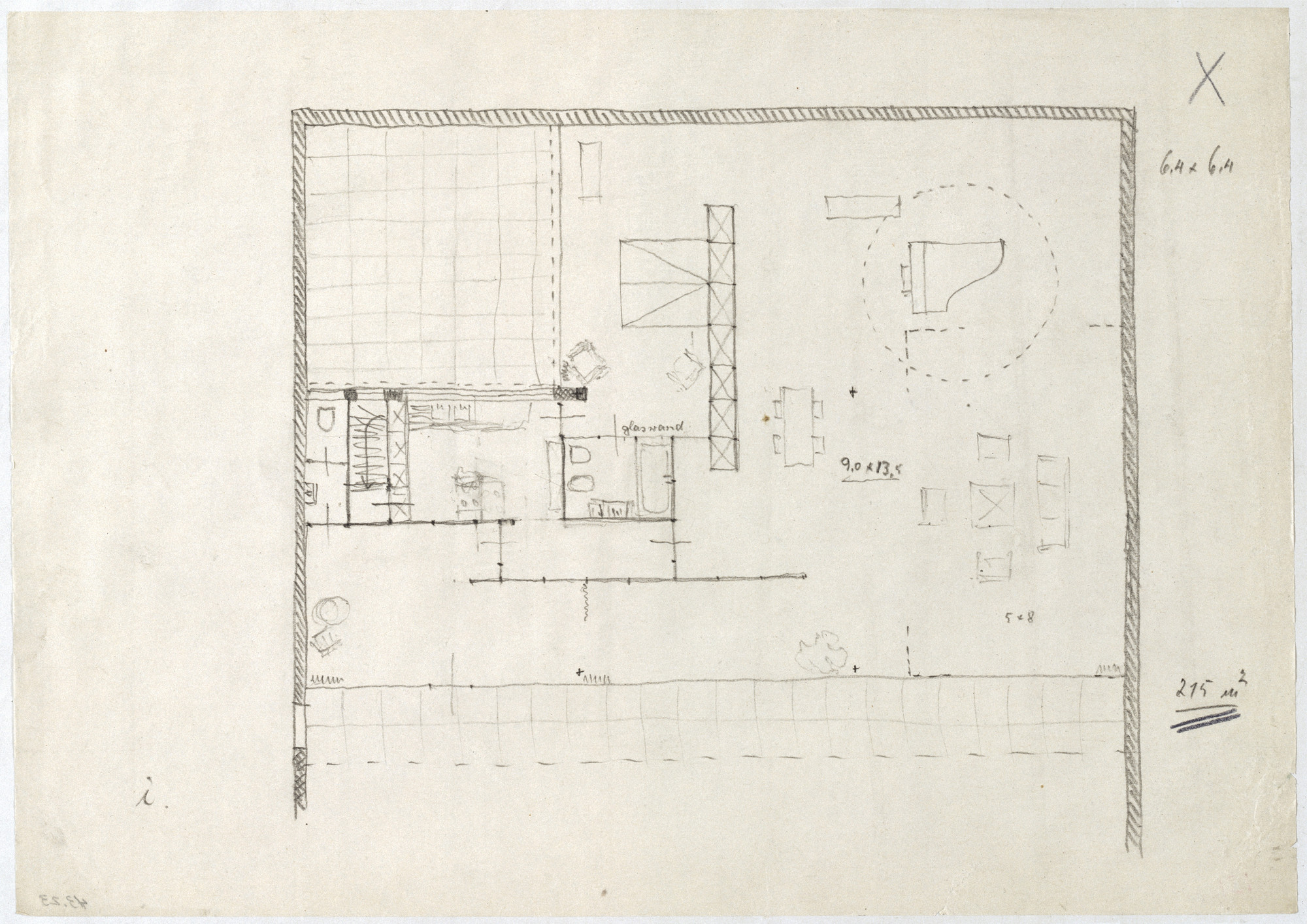 Ludwig Mies van der Rohe. Hubbe House Project, Magdeburg, Germany ...