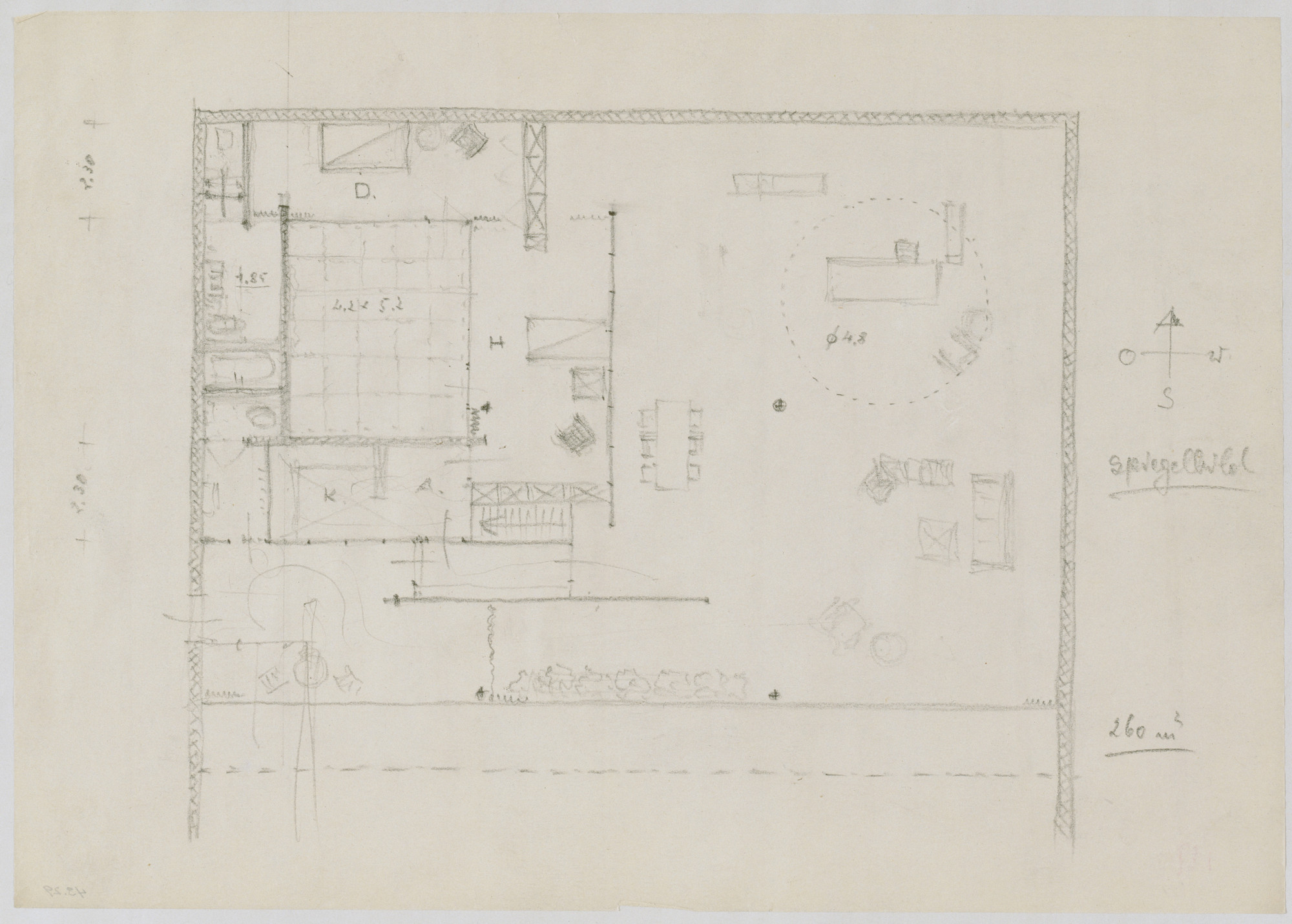 Ludwig Mies van der Rohe. Hubbe House Project, Magdeburg, Germany ...