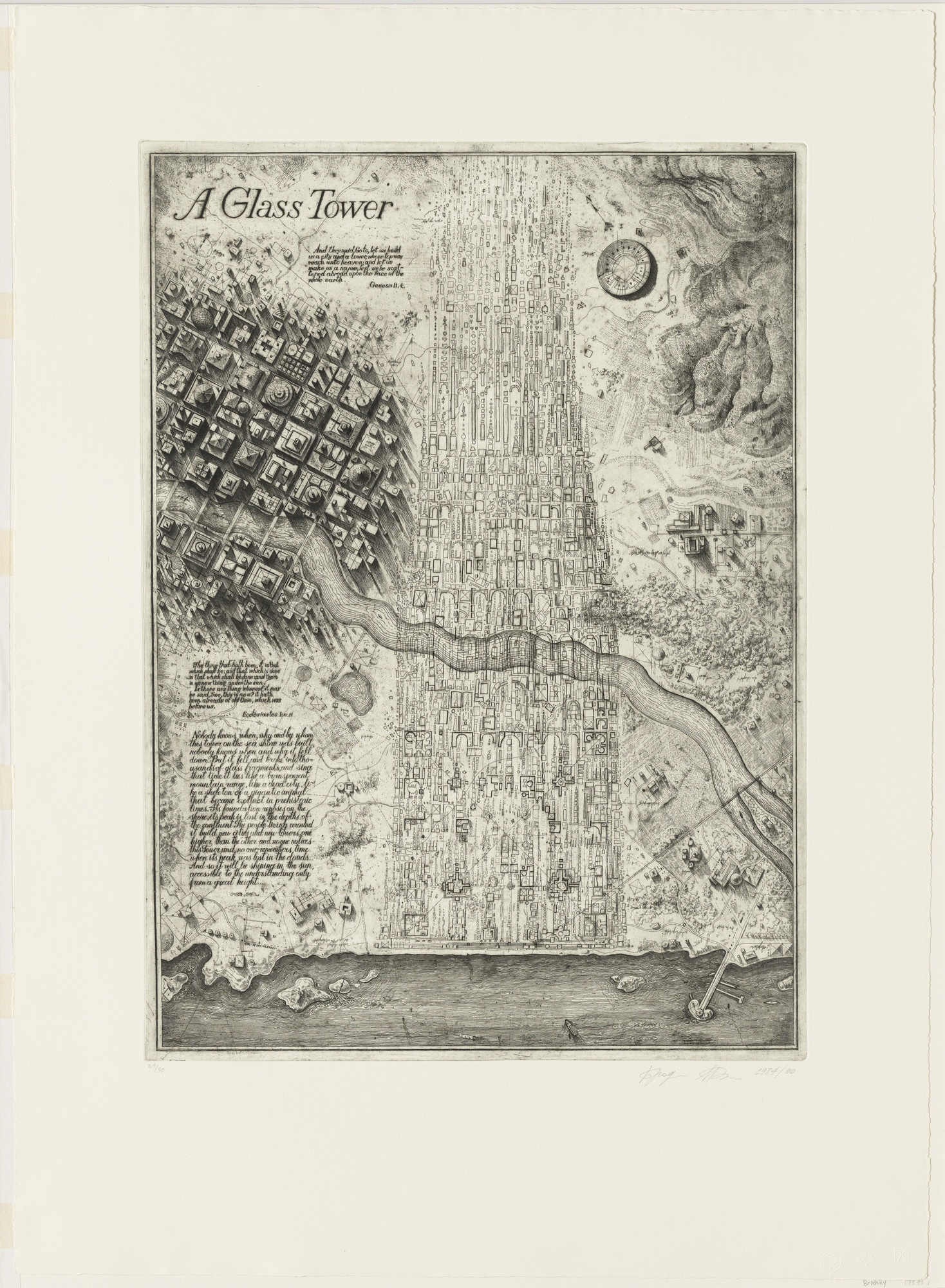 Alexander Brodsky, Ilya Utkin. A Glass Tower, No. 1. 1984, printed 1990 ...
