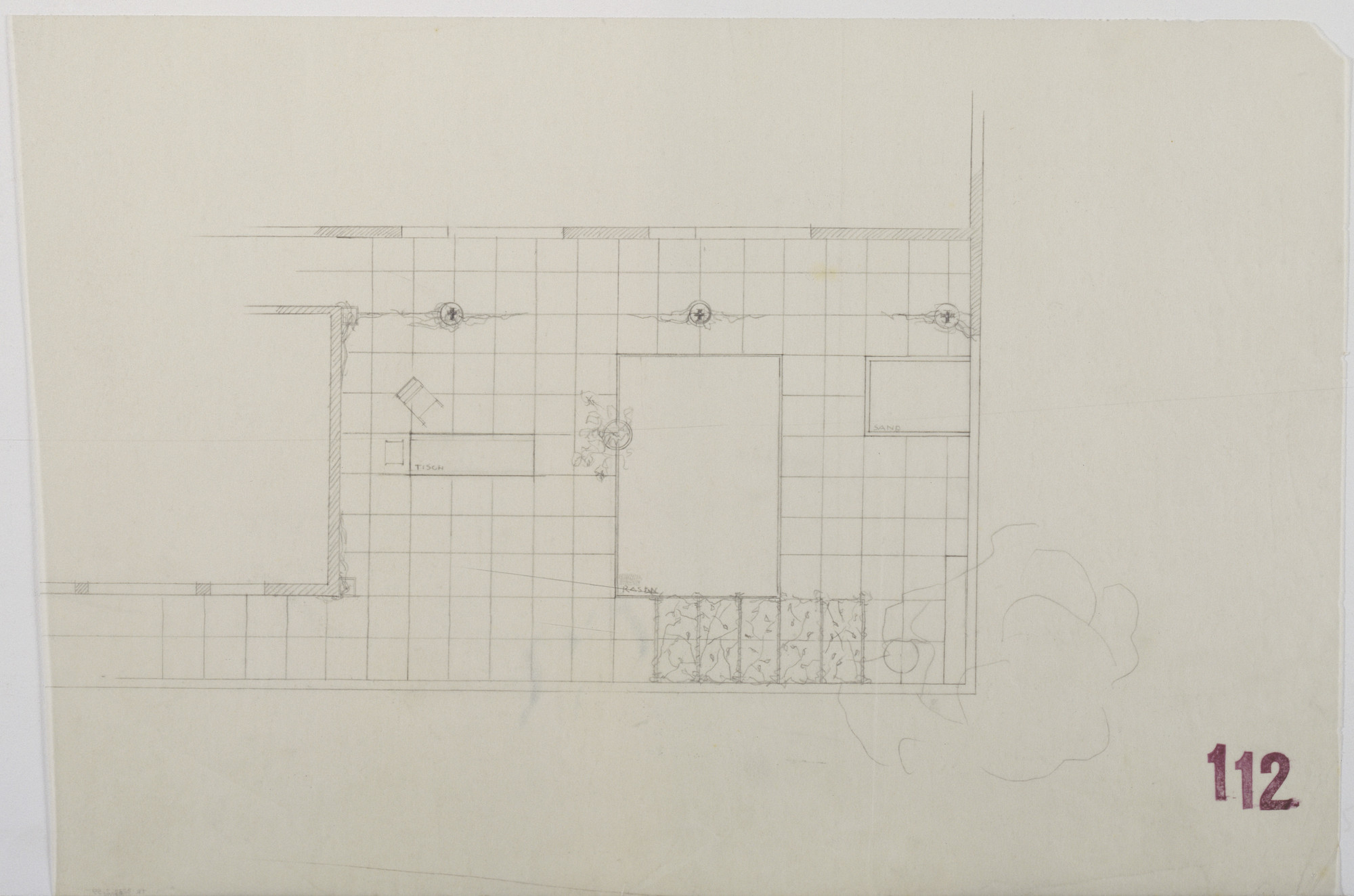 Ludwig Mies van der Rohe. Tugendhat House, Brno, Czech Republic (Plan ...