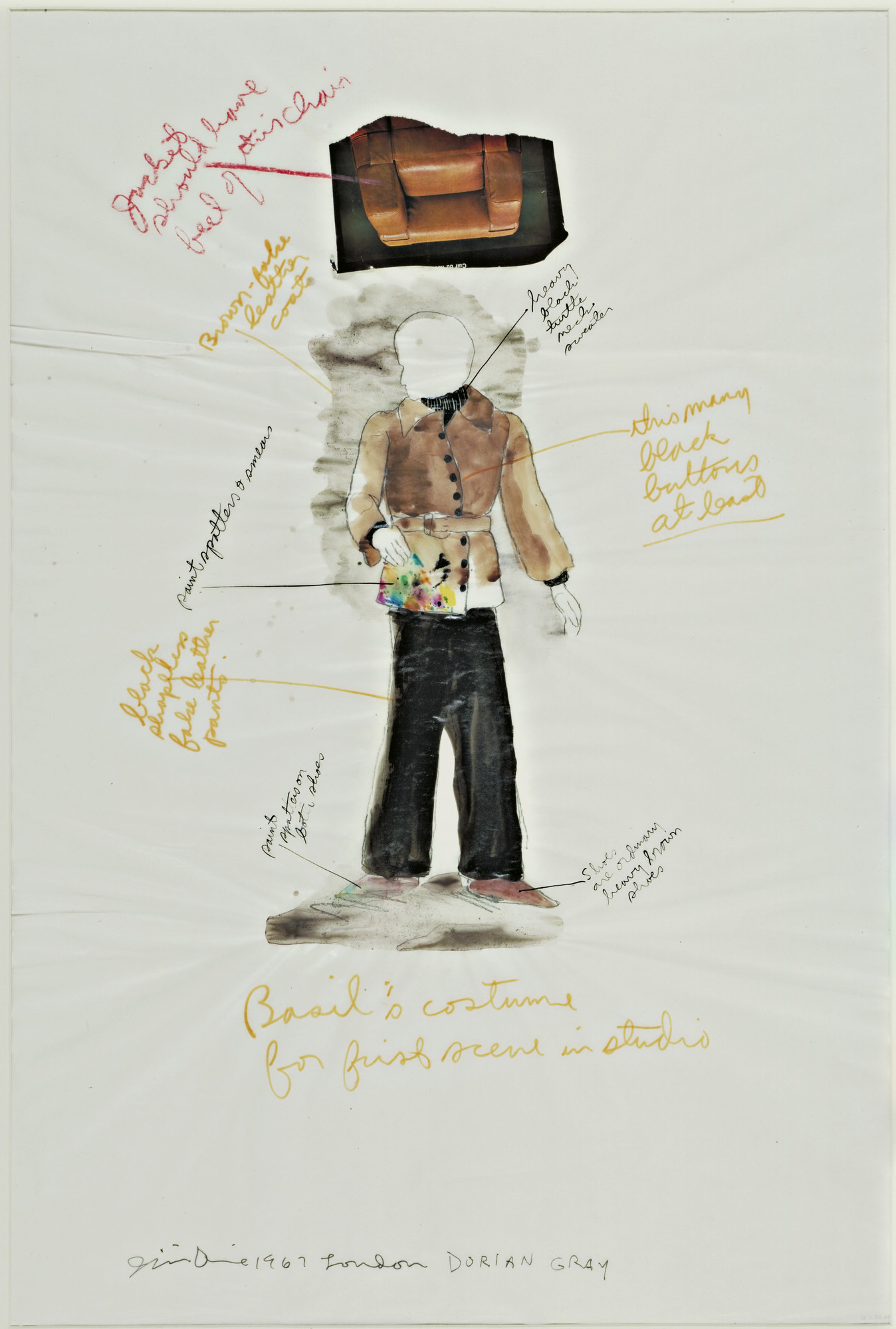 Jim Dine. Basil Hallward's Costume for the First Scene in Studio ...