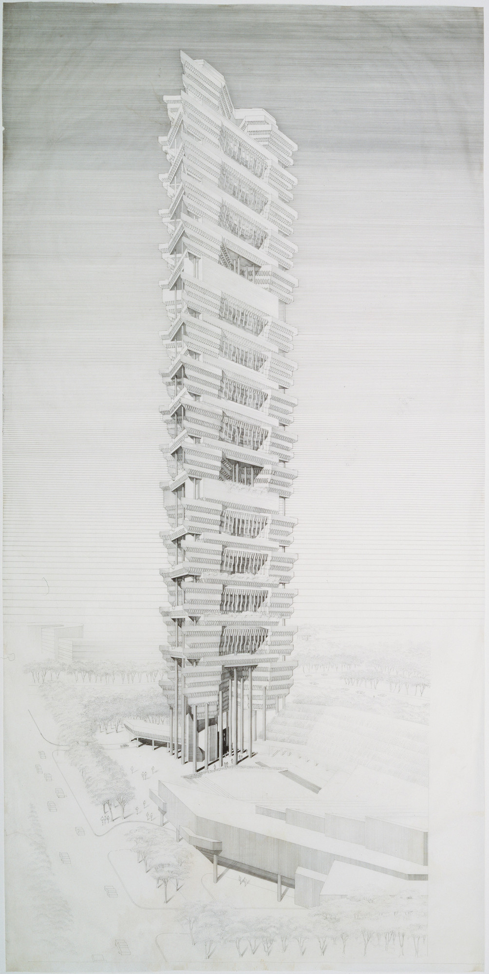 Paul Rudolph. Beach Road II Office Tower Project, Singapore (Exterior ...