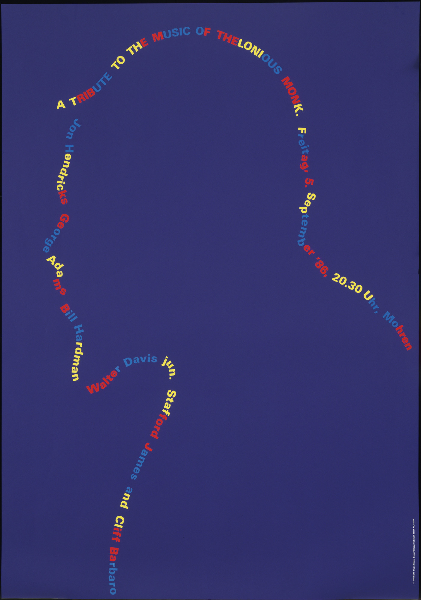 Niklaus Troxler. A Tribute to the Music of Thelonius Monk. 1986 | MoMA