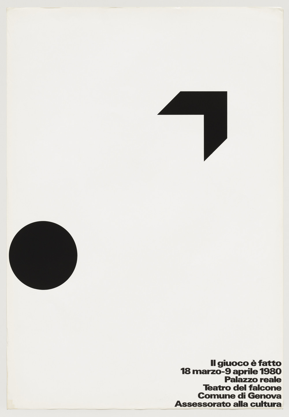 A. G. Fronzoni. Il Giuoco é Fatto (The Game is Done) (Poster for the ...