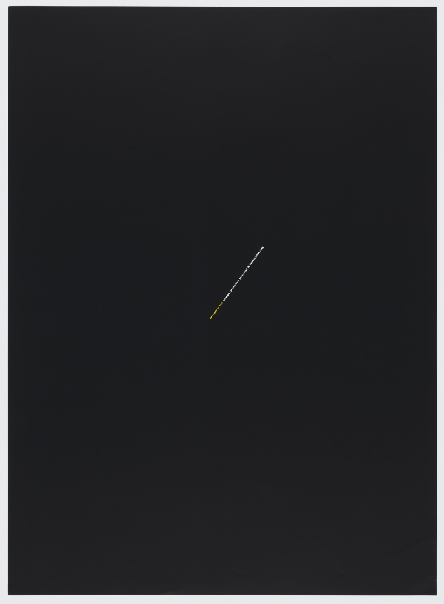 A. G. Fronzoni. Un Raggio di Sole. 1980 | MoMA