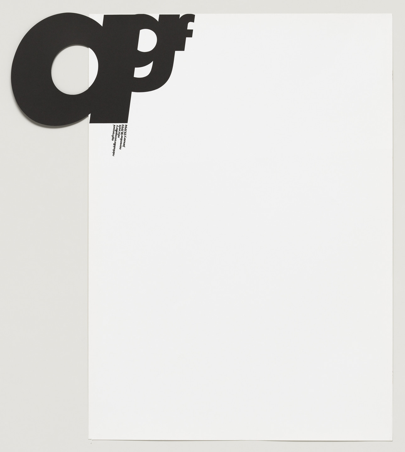 A. G. Fronzoni. Mostra Personale. 1993 | MoMA