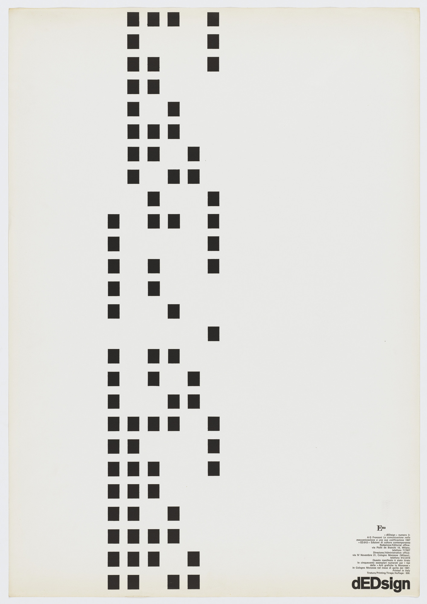 A. G. Fronzoni. dEDesign numero 3 (cartella). 1967 | MoMA