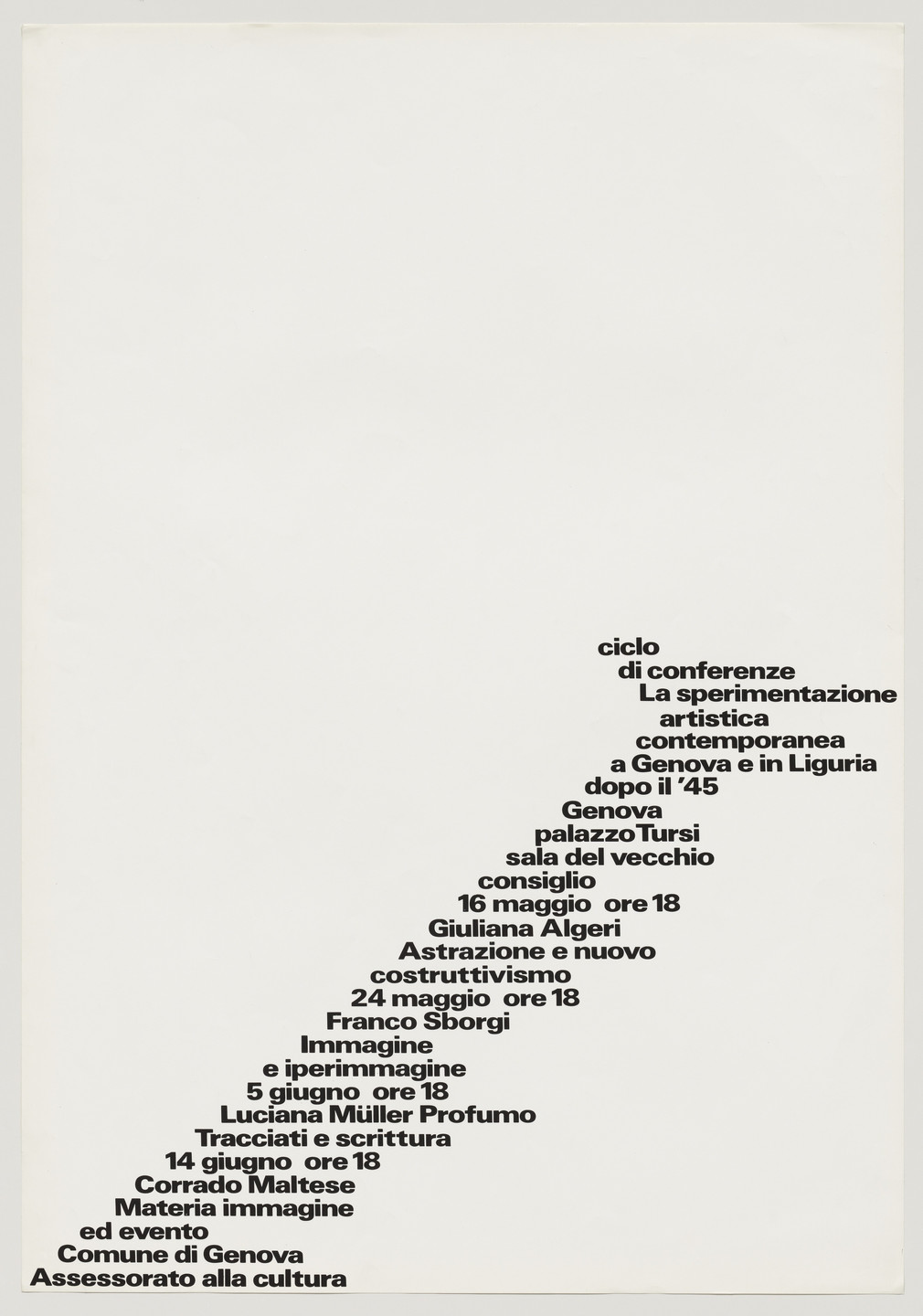 A. G. Fronzoni. Ciclo di Conferenze. La Sperimentazione Artistica ...