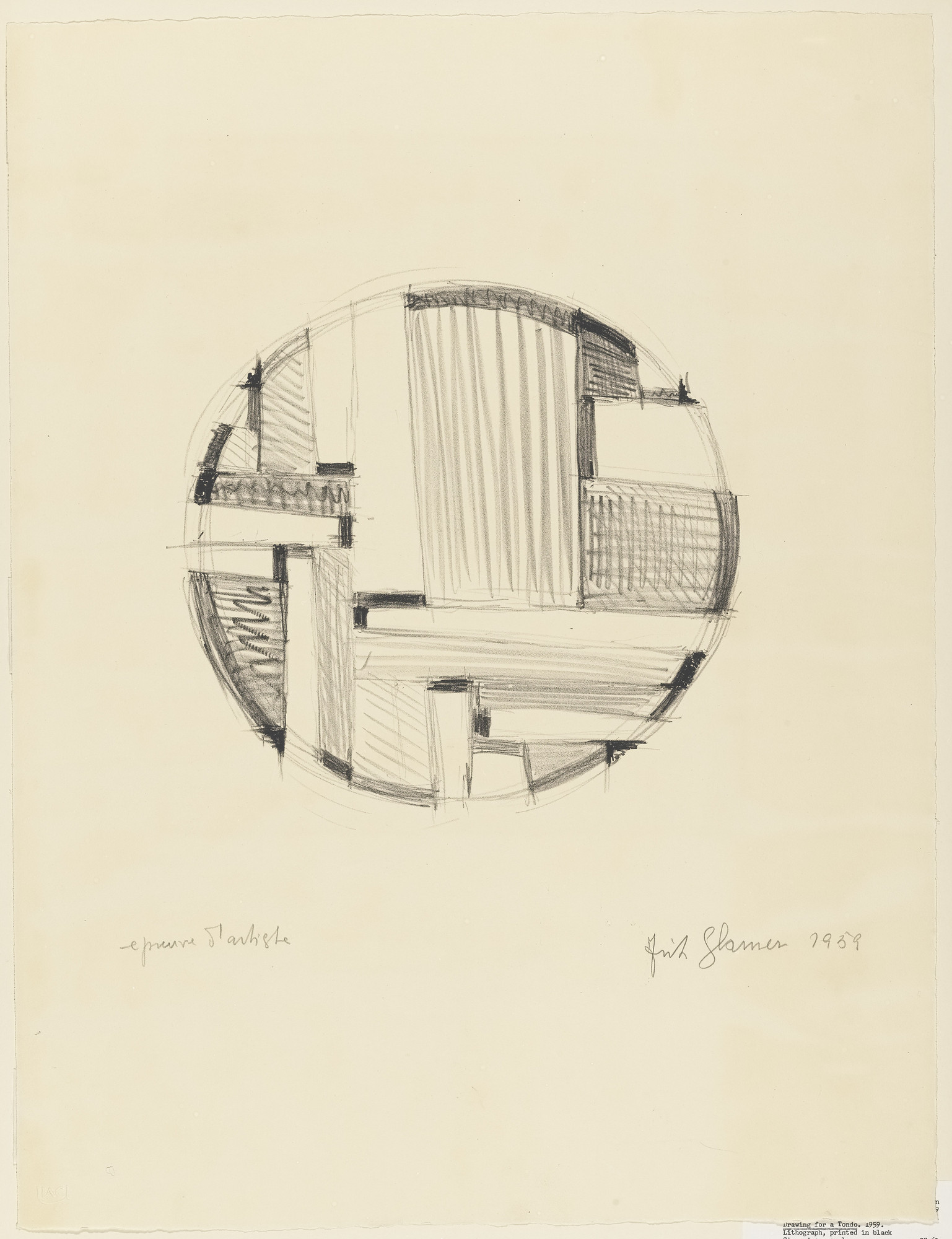 Fritz Glarner. Drawing for Tondo No. 5. 1959 | MoMA