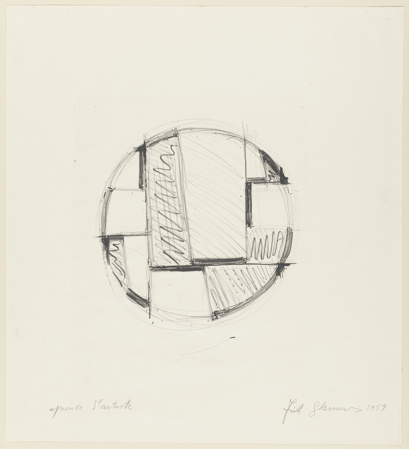 Fritz Glarner. Drawing for Tondo No. 3. 1959 | MoMA
