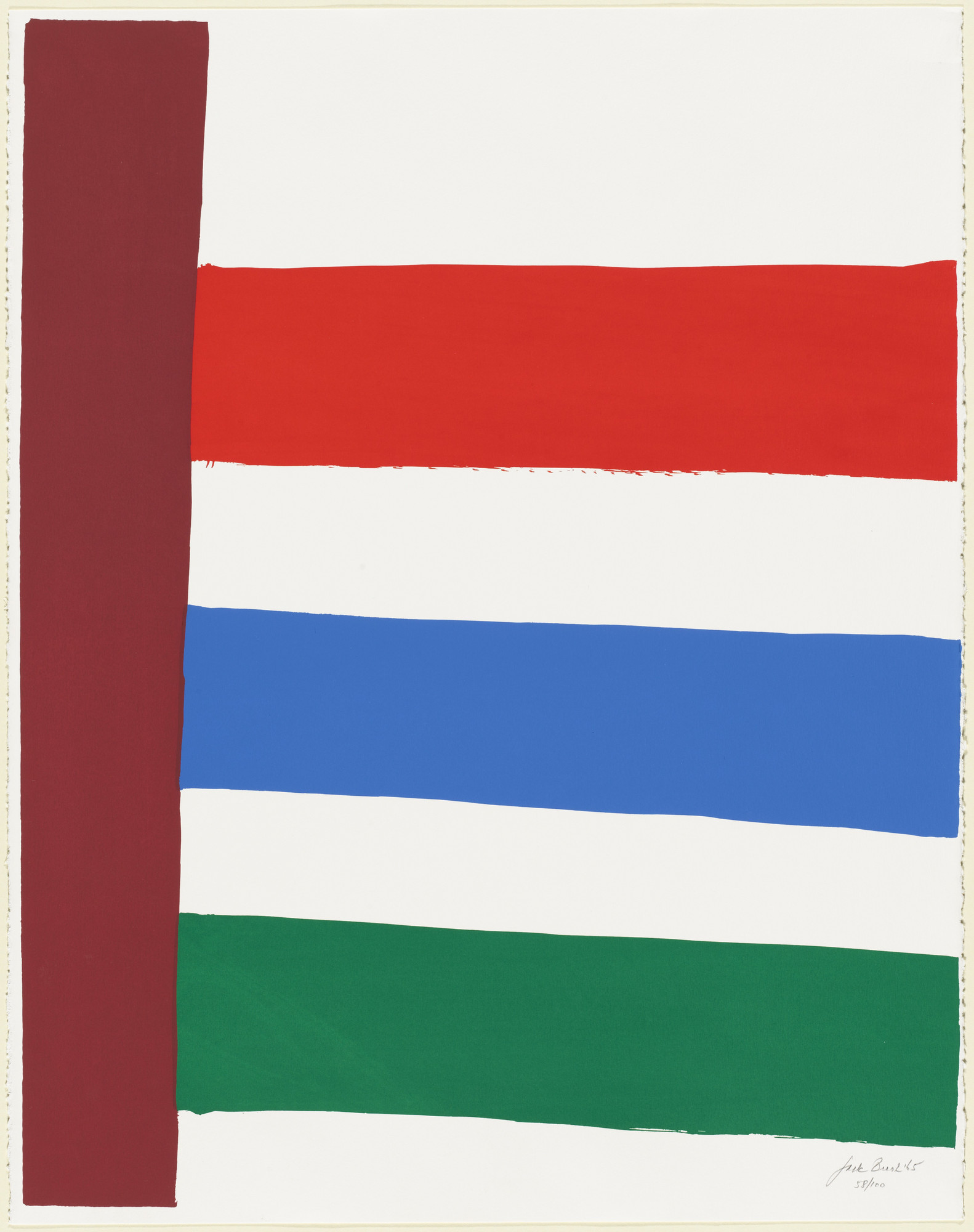 Jack Bush. Stripes to the Right from the portfolio Five Colour Prints ...