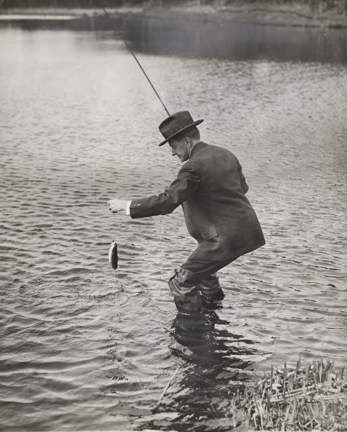 Times Wide World Photos. "A Famous Fisherman in Action". 1932 | MoMA