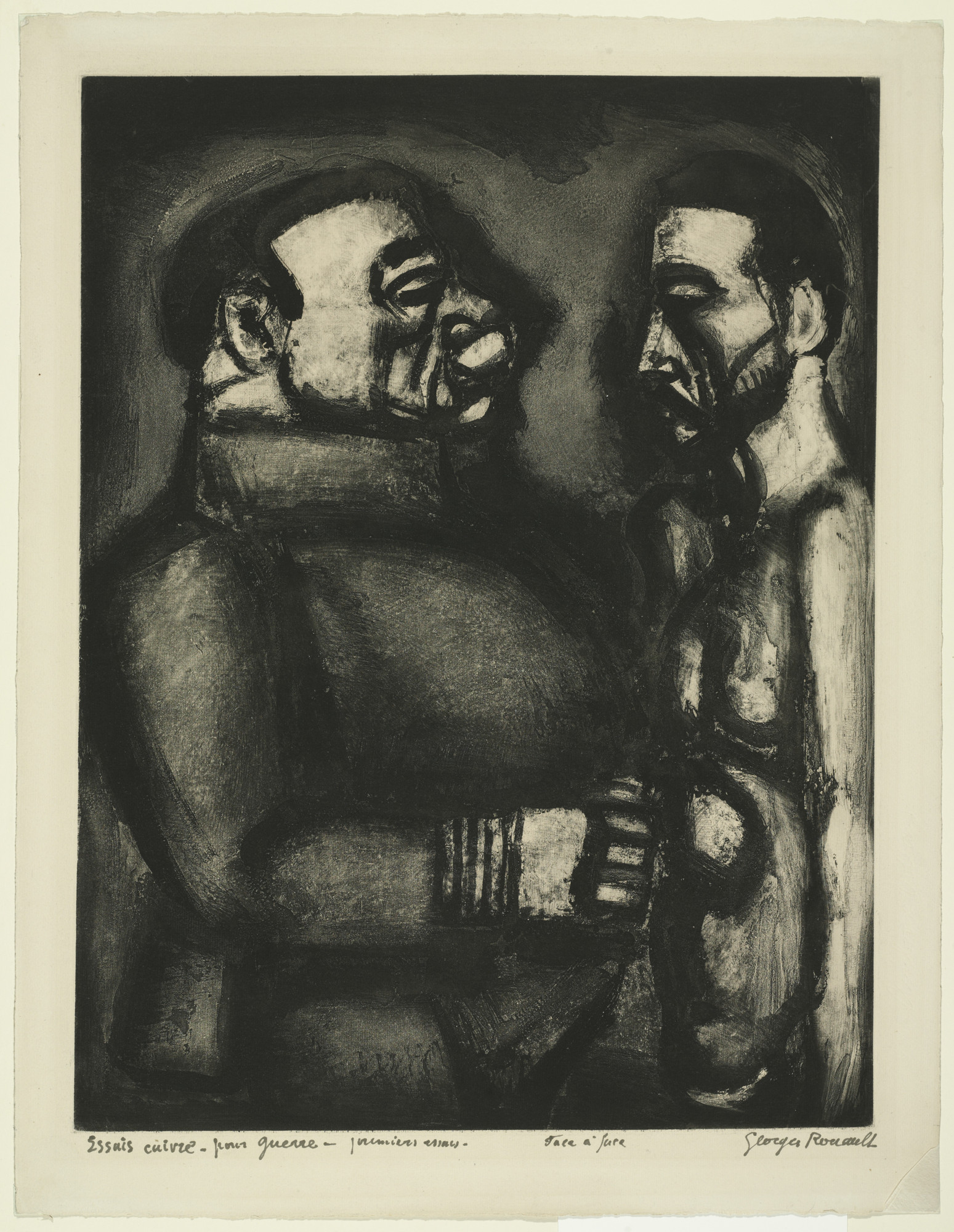 Georges Rouault. Trial proof for Face To Face, plate XL from Miserere ...
