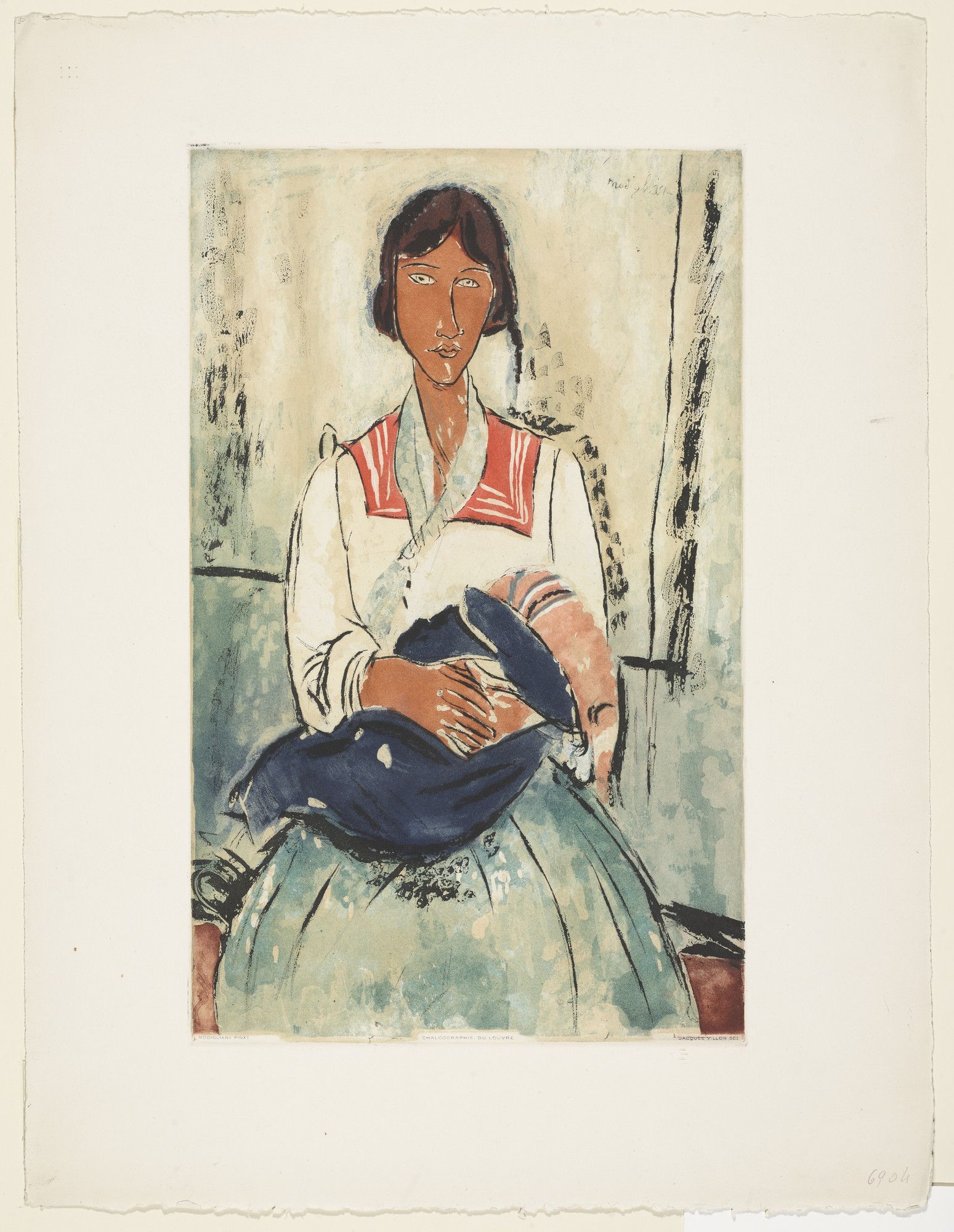 Jacques Villon, Amedeo Modigliani. The Italian (L'Italienne), after ...