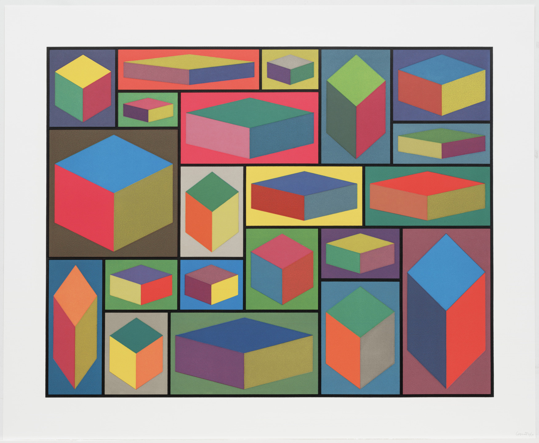 Sol LeWitt. Distorted Cubes (C) from Distorted Cubes (A-E). 2001 | MoMA