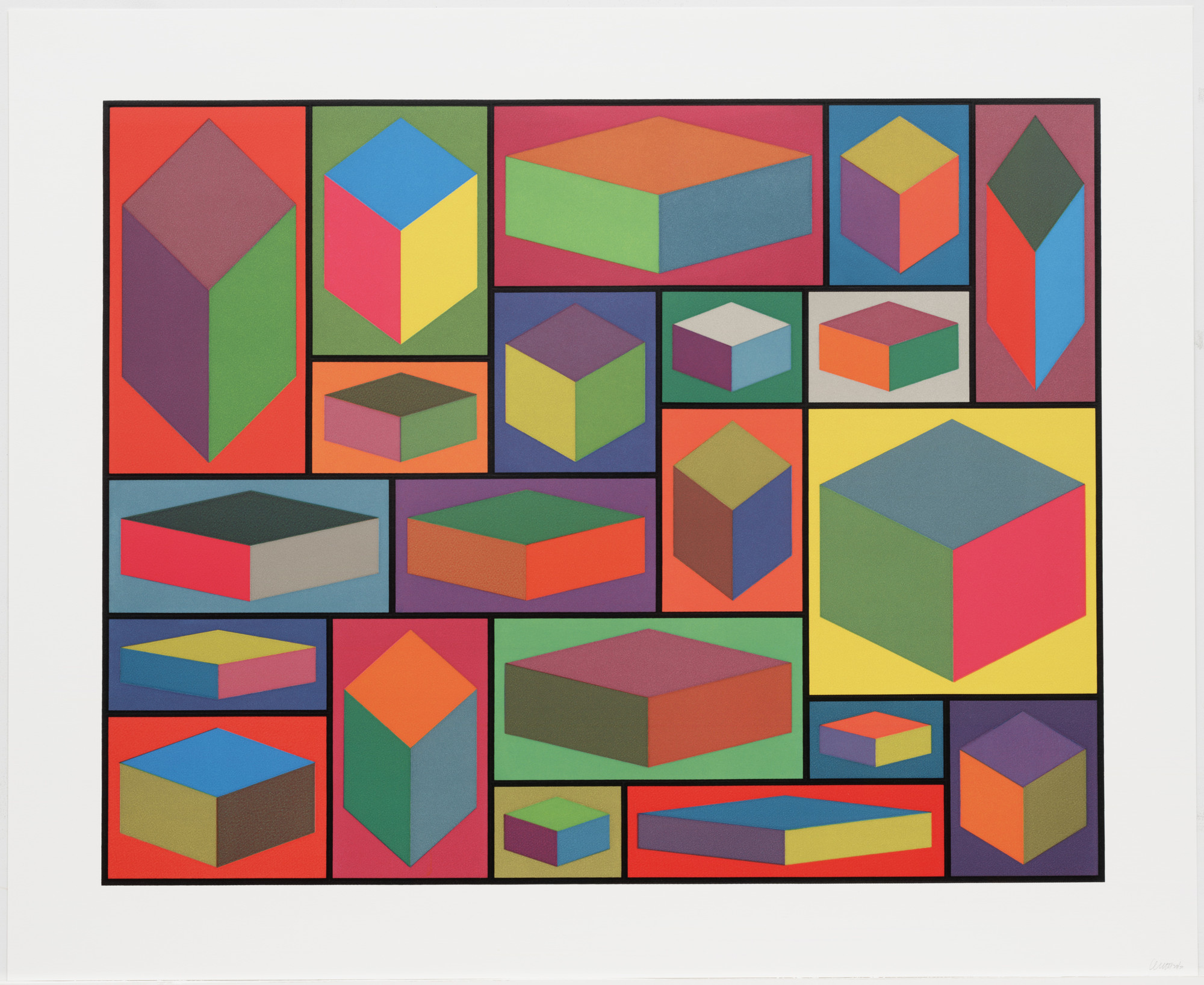 Sol LeWitt. Distorted Cubes (D) from Distorted Cubes (A-E). 2001 | MoMA