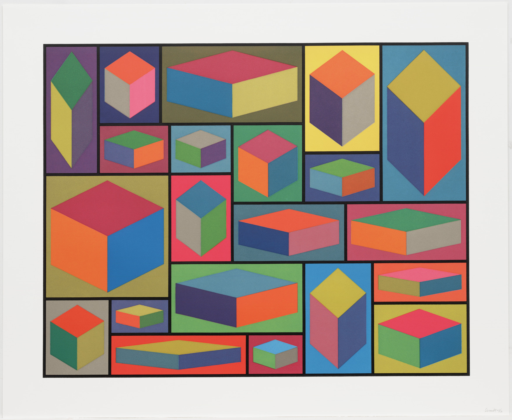 Sol LeWitt. Distorted Cubes (E) from Distorted Cubes (A-E). 2001 | MoMA