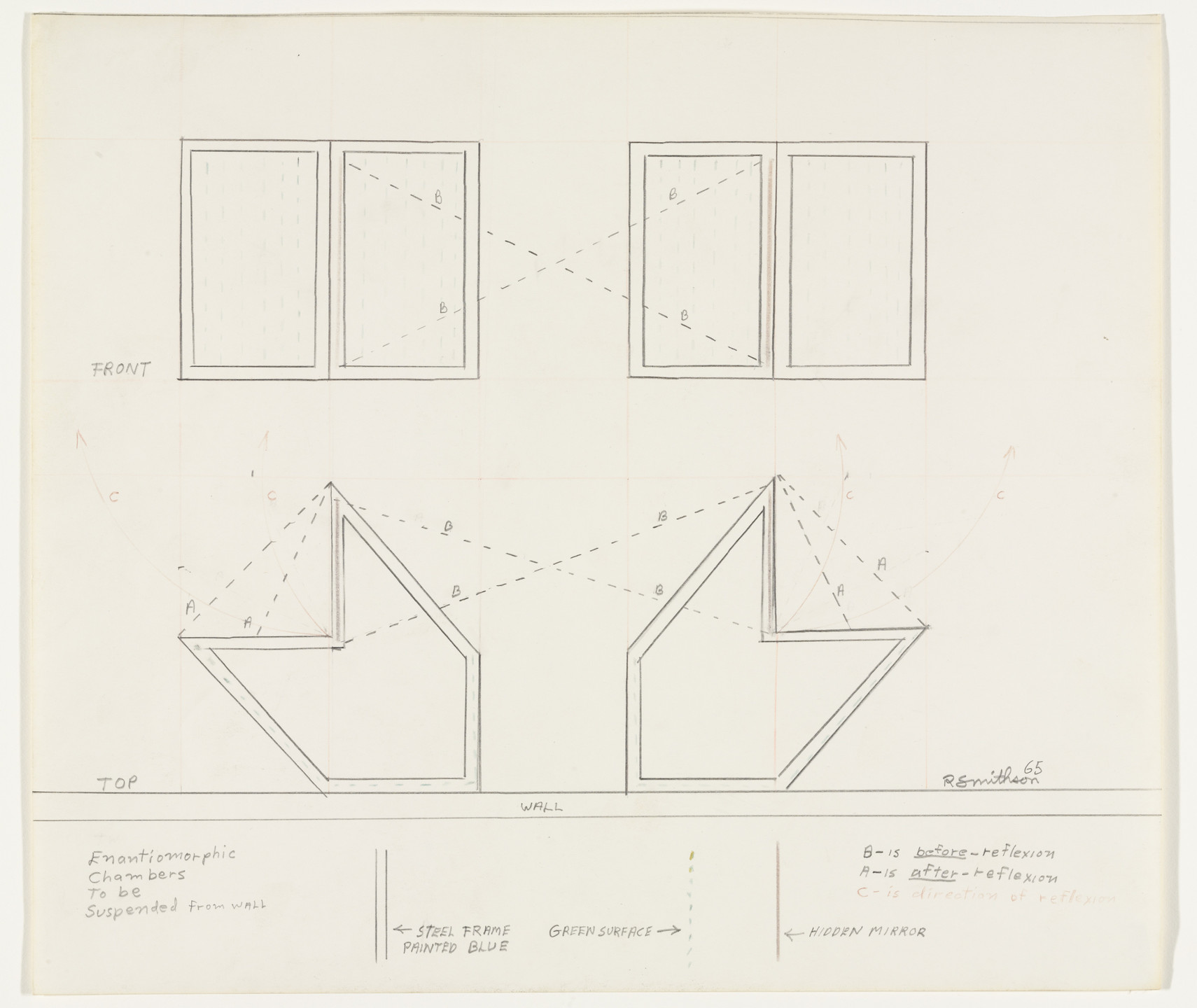 Robert Smithson. Drawing of Enantiomorphic Chambers. 1965 | MoMA