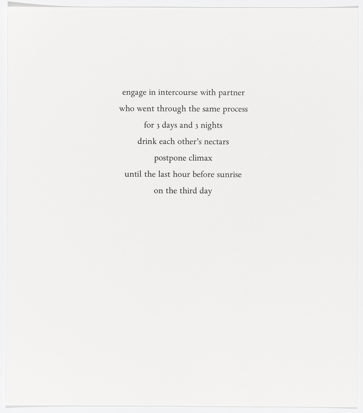 Marina Abramović. Untitled from Spirit Cooking. 1996 | MoMA