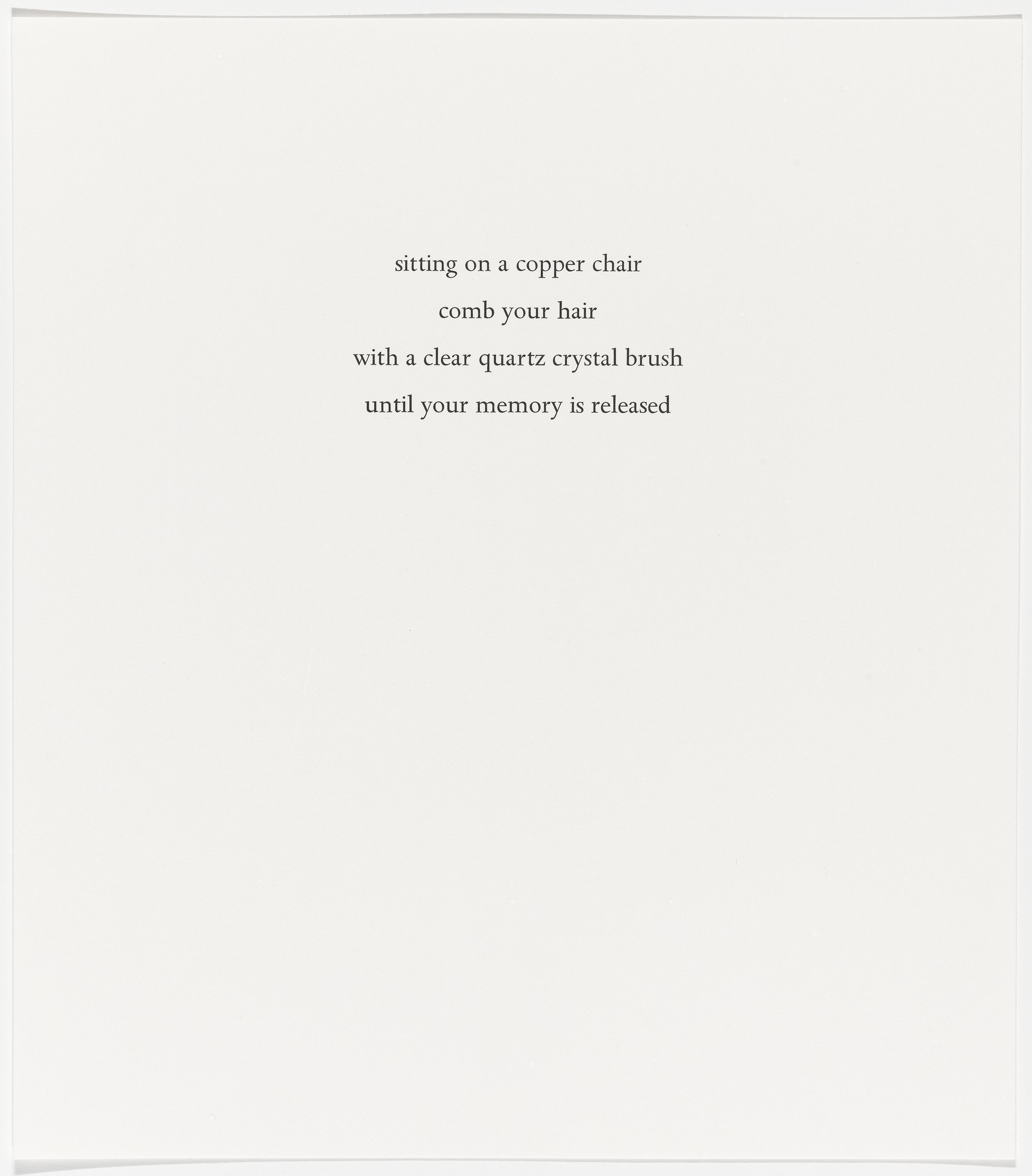 Marina Abramović. Untitled from Spirit Cooking. 1996 | MoMA