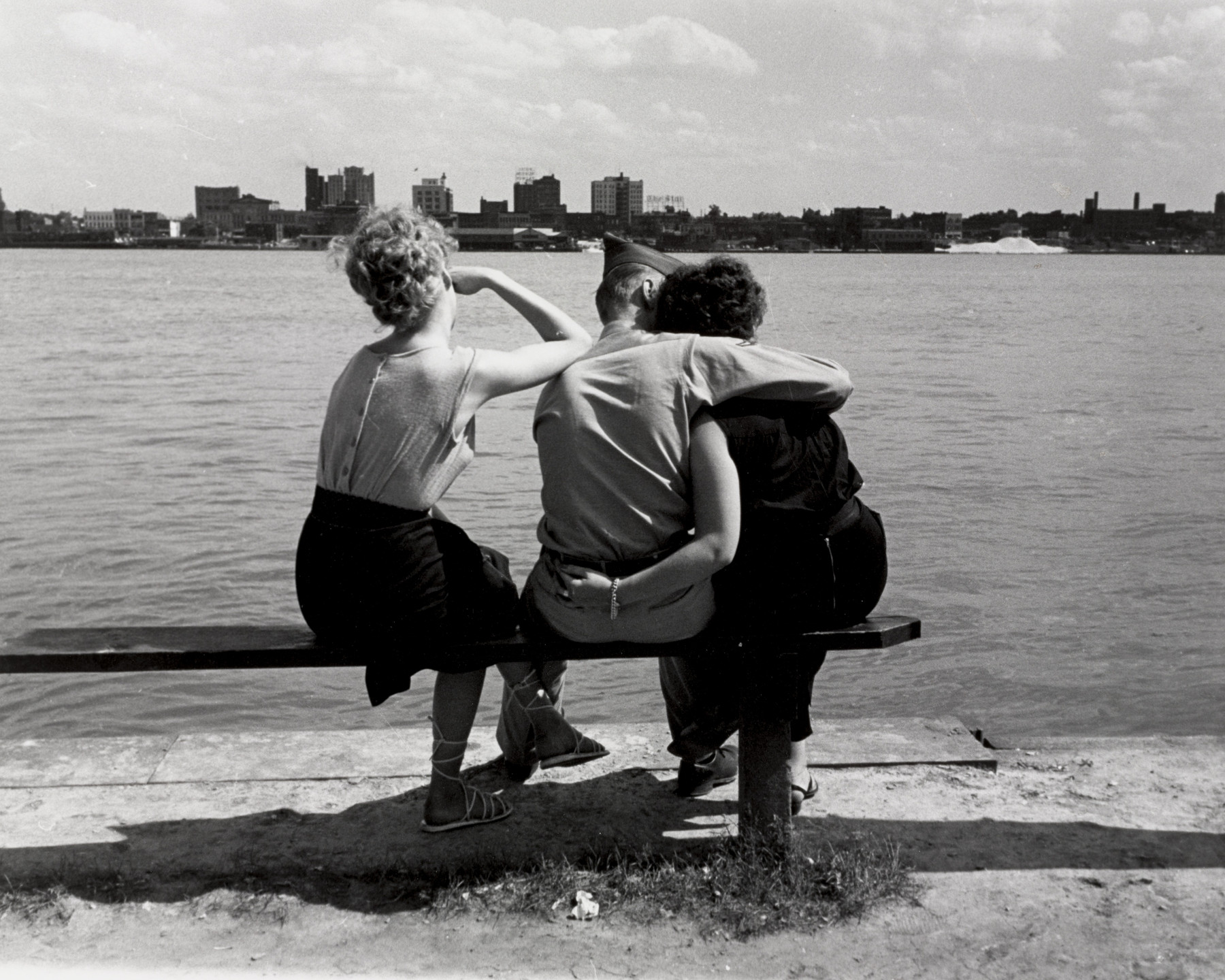 Bill Rauhauser. Three on a Bench, Detroit River. c. 1952 | MoMA