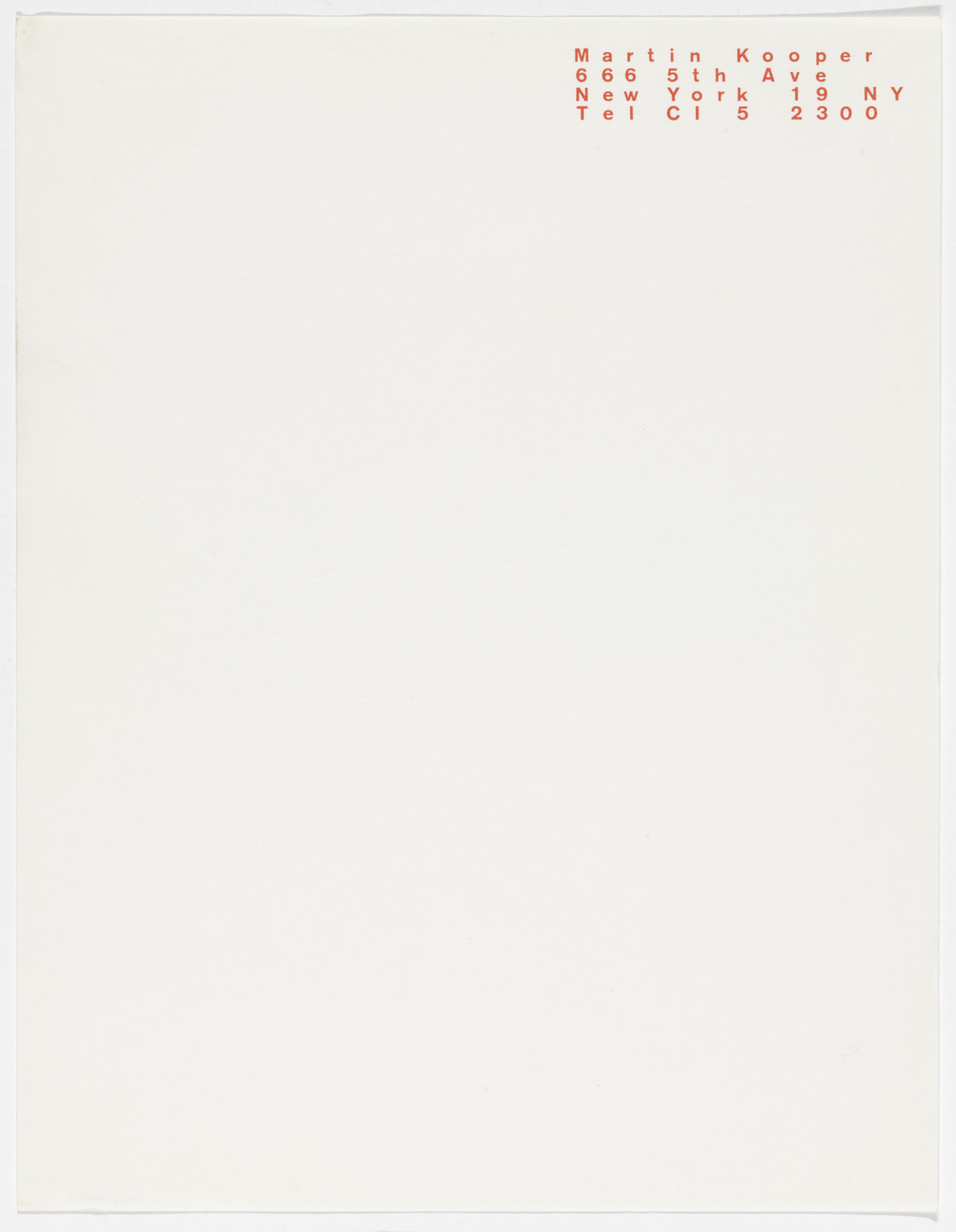 Robert Brownjohn. Martin Kooper. 1950s | MoMA