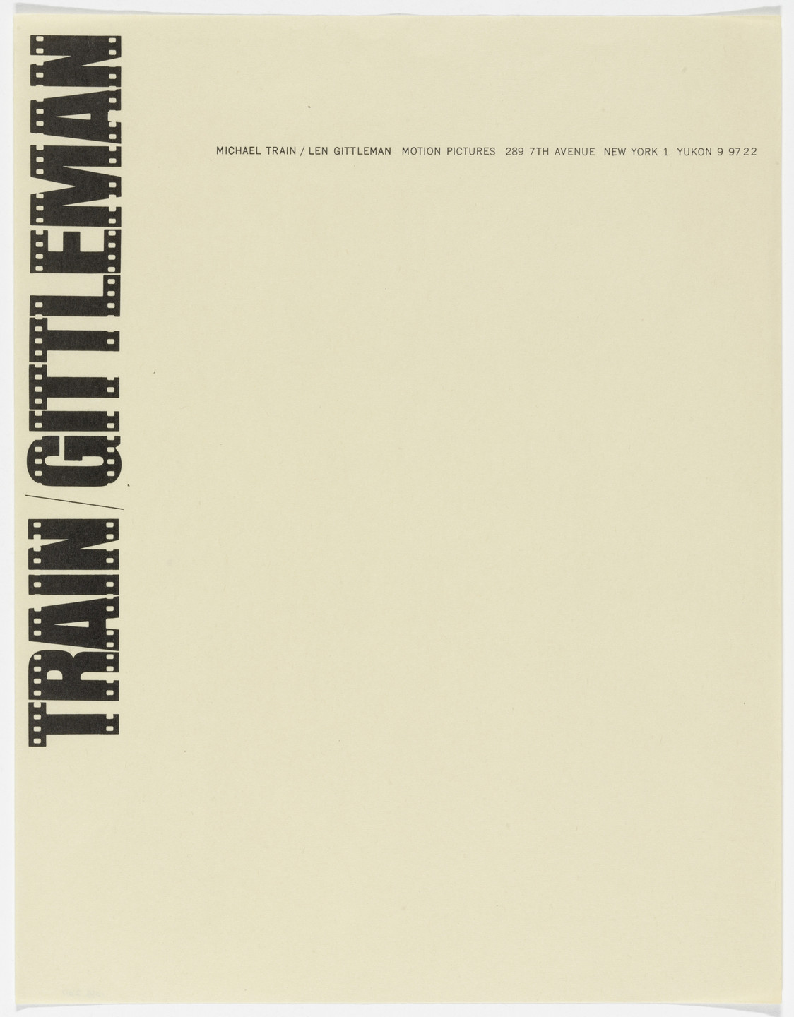Robert Brownjohn. Train/ Gittelman Motion Pictures. 1950s | MoMA