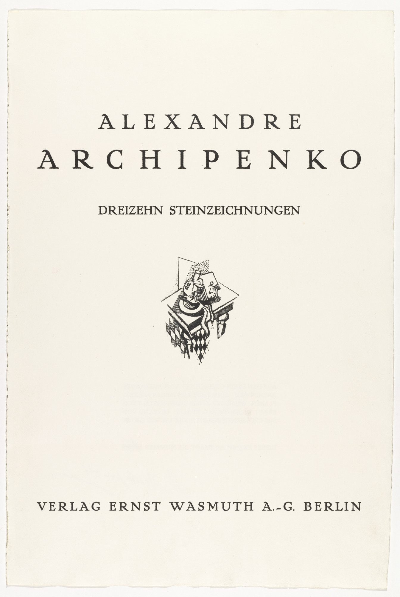 Alexander Archipenko. Alexandre Archipenko: Dreizehn Steinzeichnungen ...