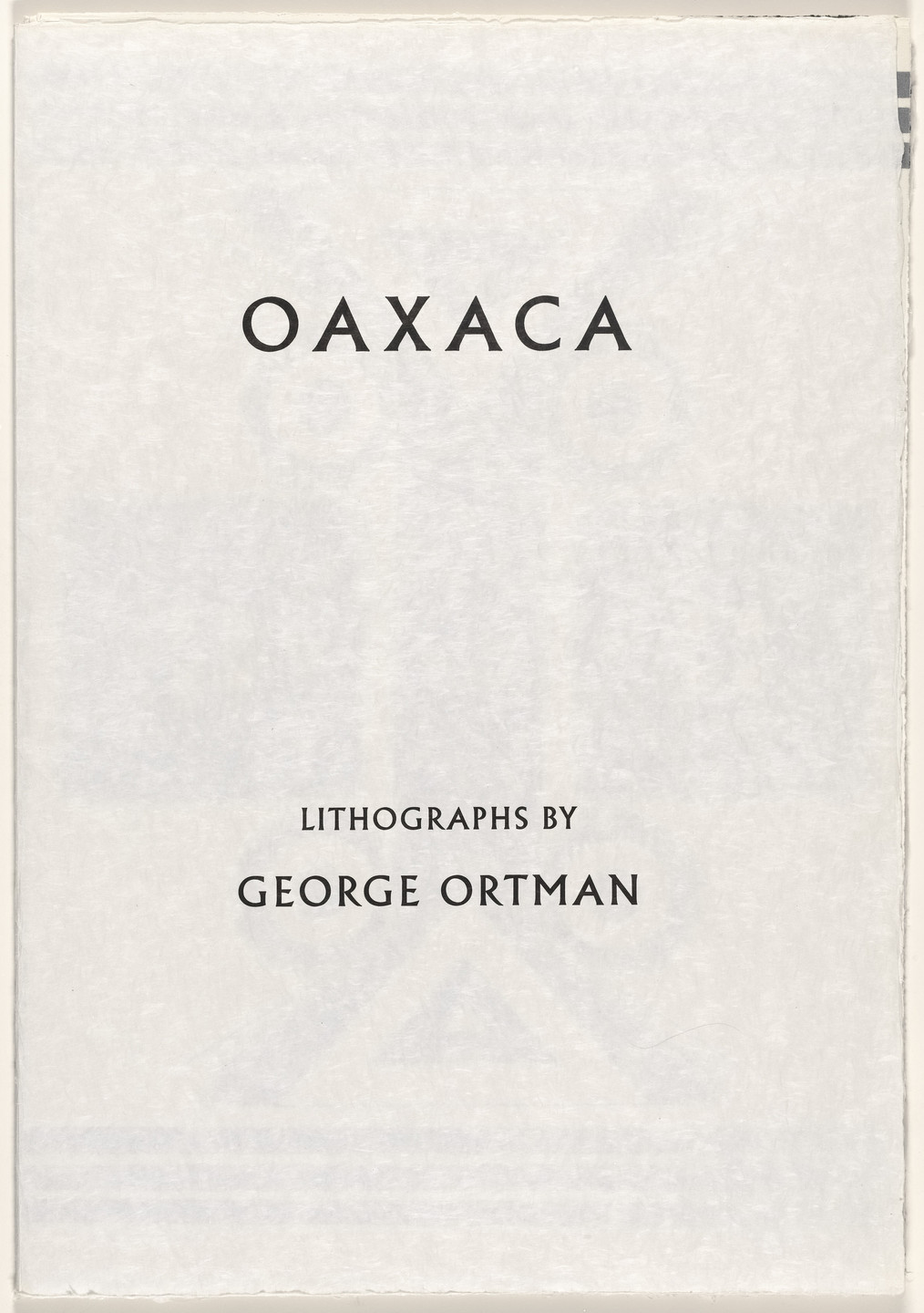 George Ortman. Oaxaca. 1966 | MoMA