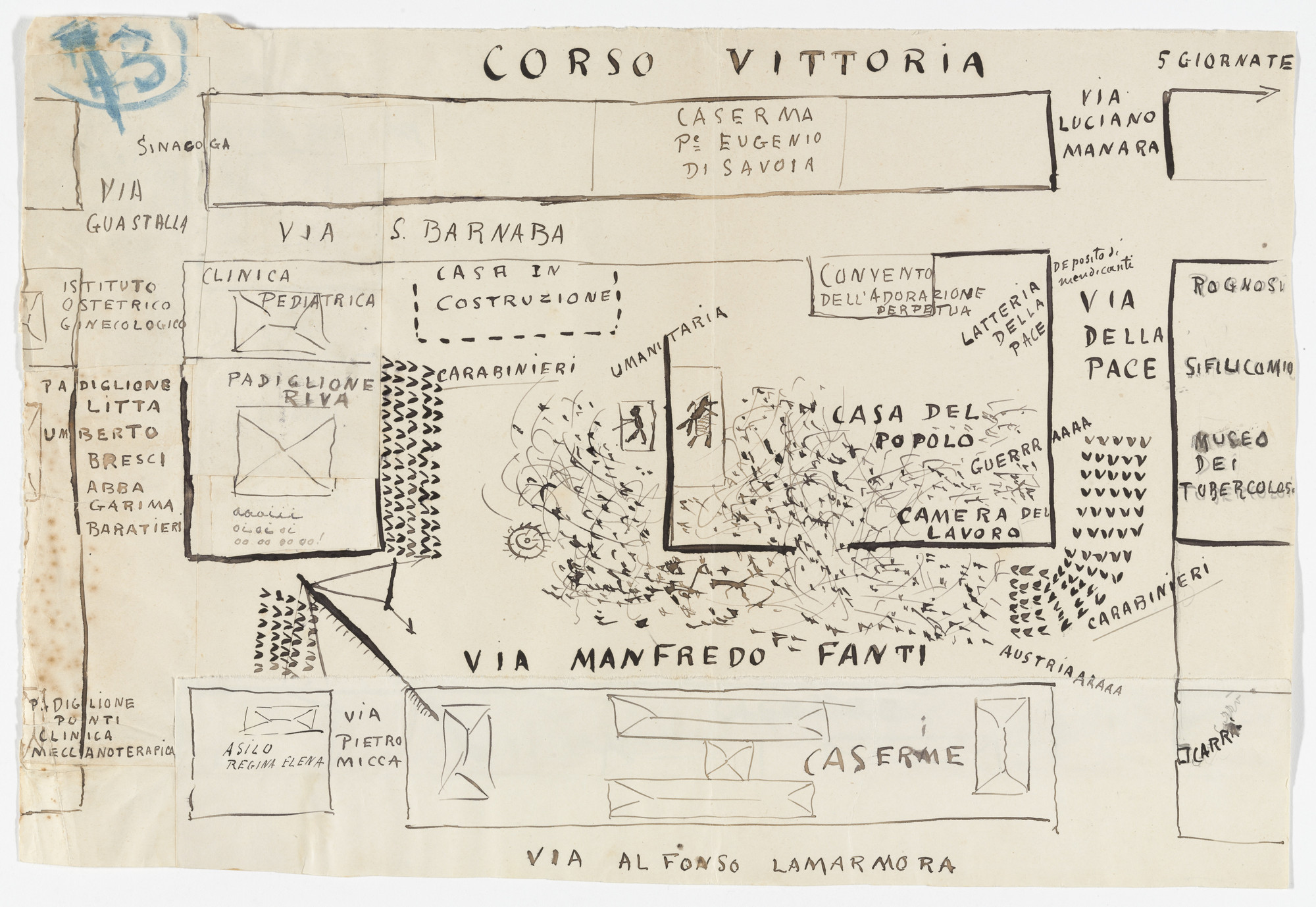 Filippo Tommaso Marinetti. The Riot in Milan. 1914 | MoMA