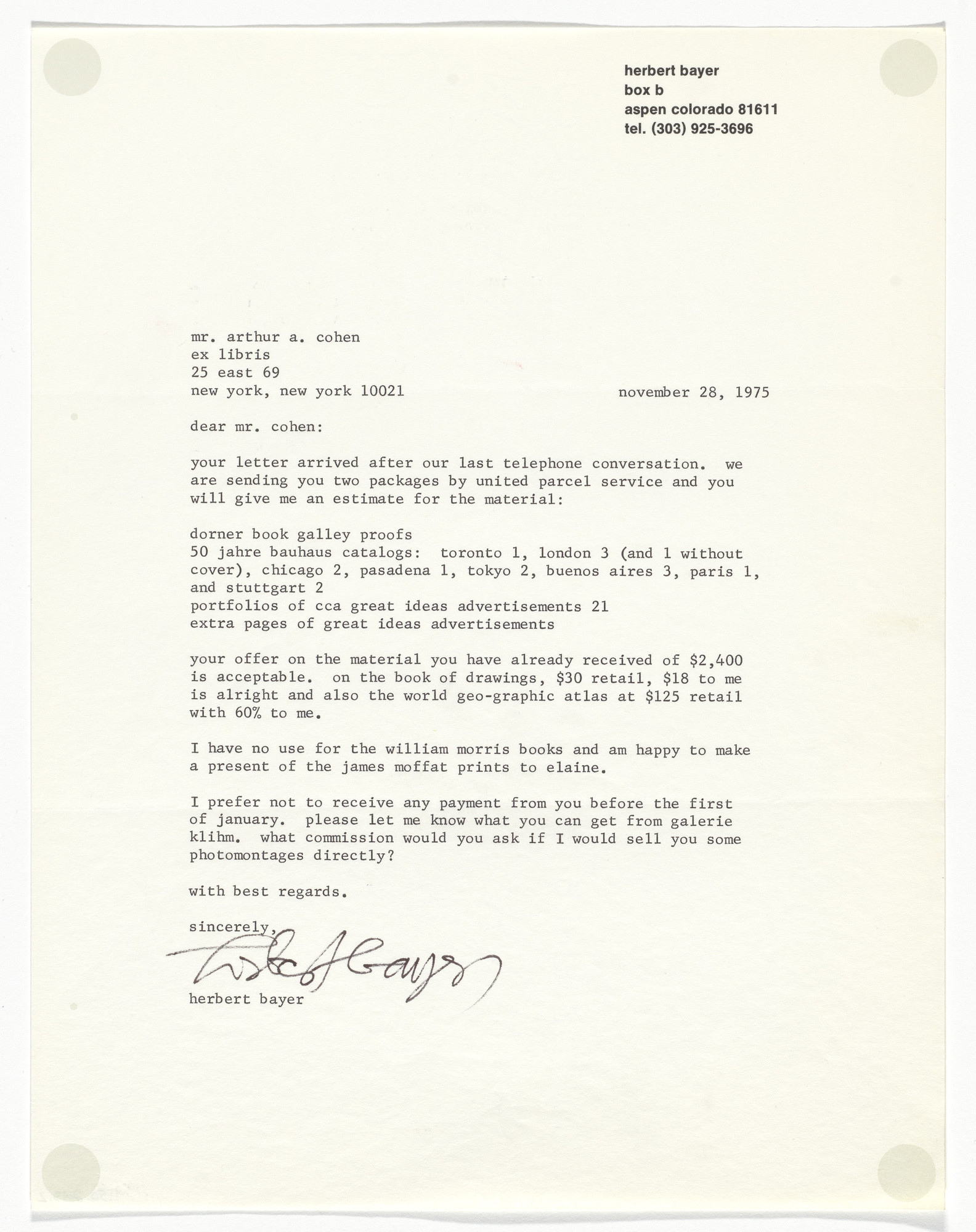 Herbert Bayer letterhead | MoMA