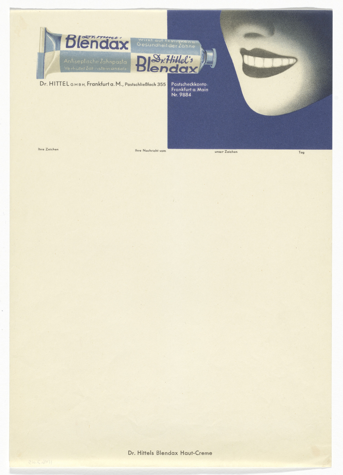 Herbert Bayer. Dr. Hittel letterhead. 1933 | MoMA