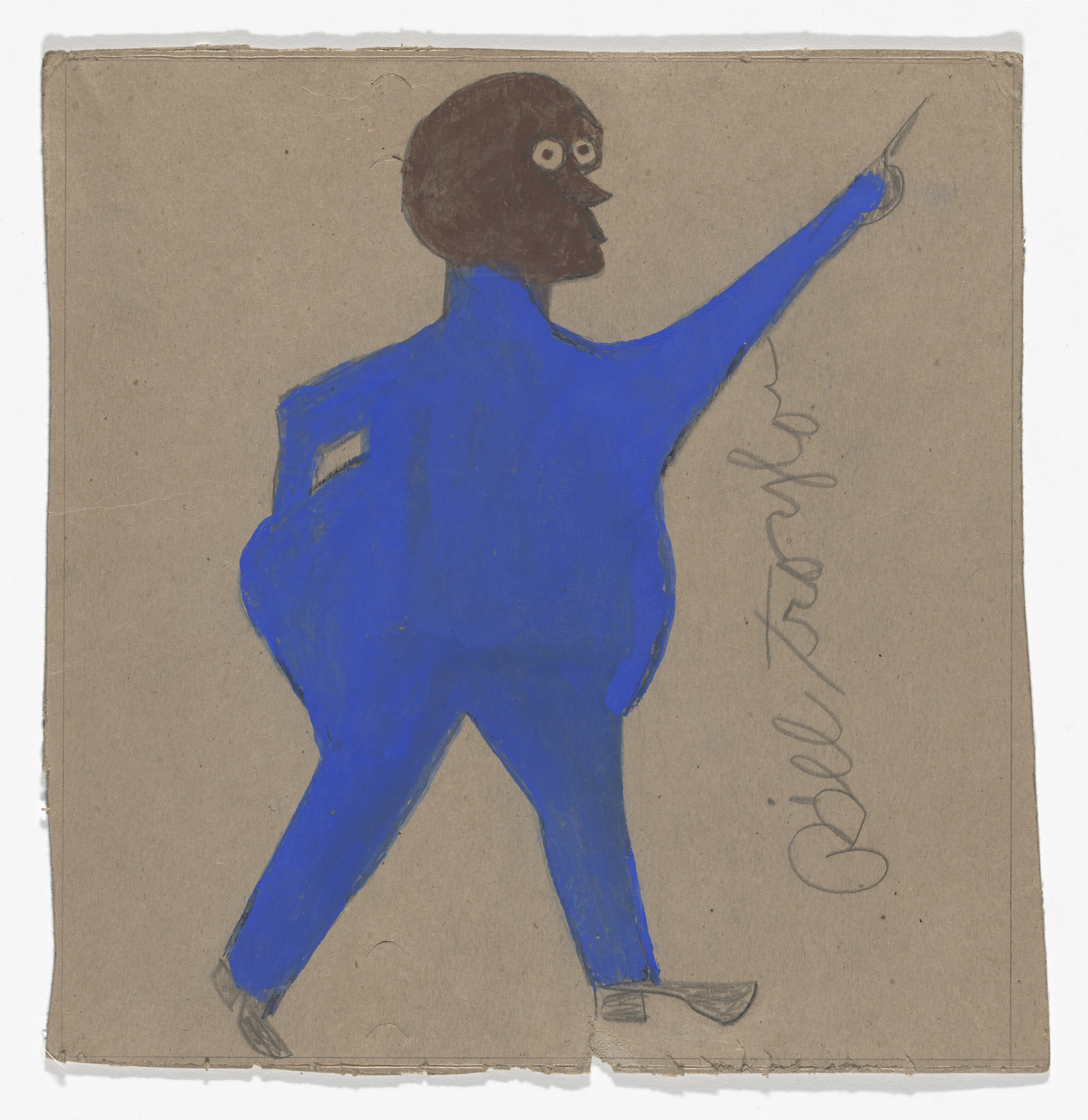 Bill Traylor. Fat Man in Blue. c. 1939–42 | MoMA