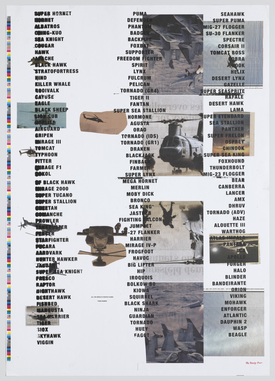 Fiona Banner. All the World's Fighter Planes Planes Nicknames Poster ...