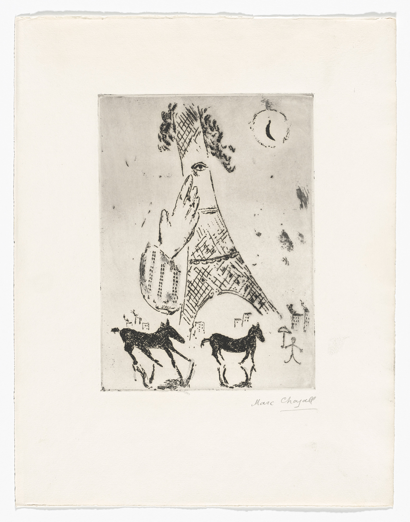 Marc Chagall. Eiffel Tower from VVV Portfolio. 1942, published 1943 | MoMA