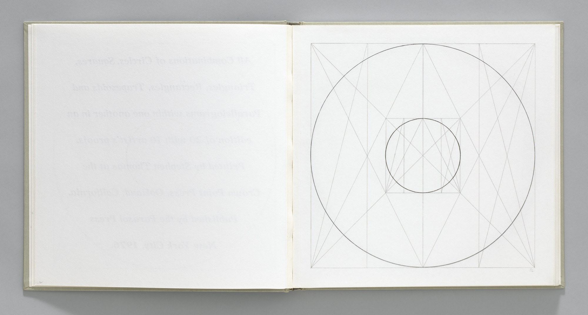 Sol LeWitt. Plate (folio 4) from Colophon from Geometric Figures within ...