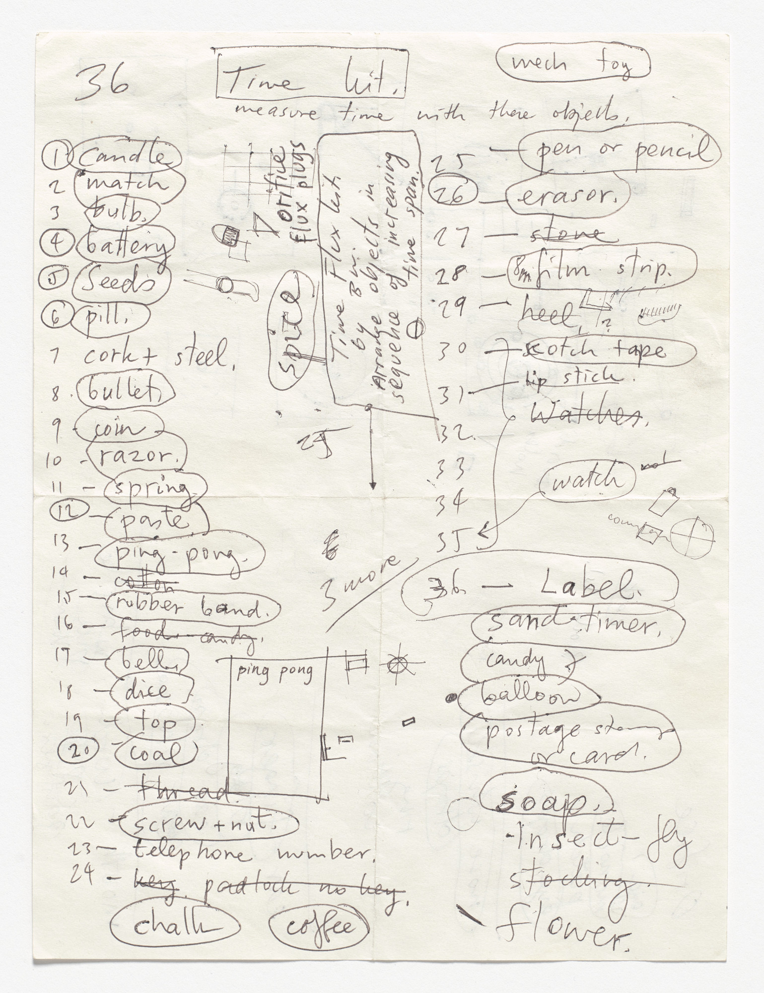George Maciunas. Drawings for Larry Miller's Maze and Orifice Flux ...