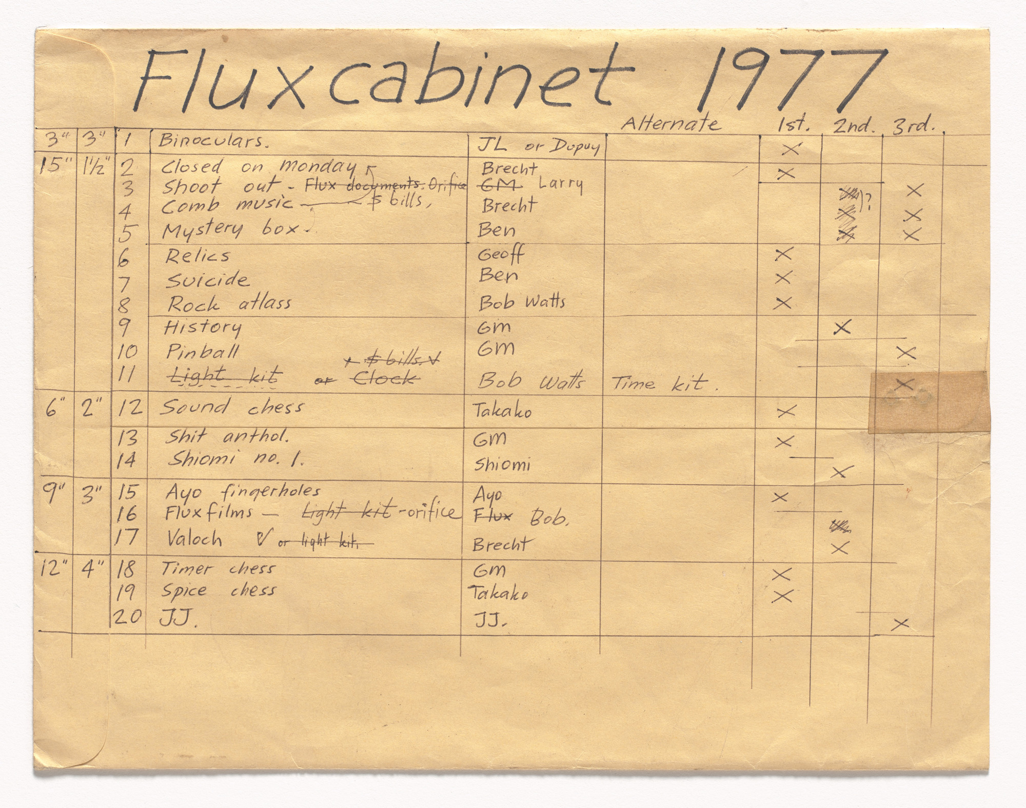 George Maciunas. Drawing for Flux Cabinet. 1977 | MoMA
